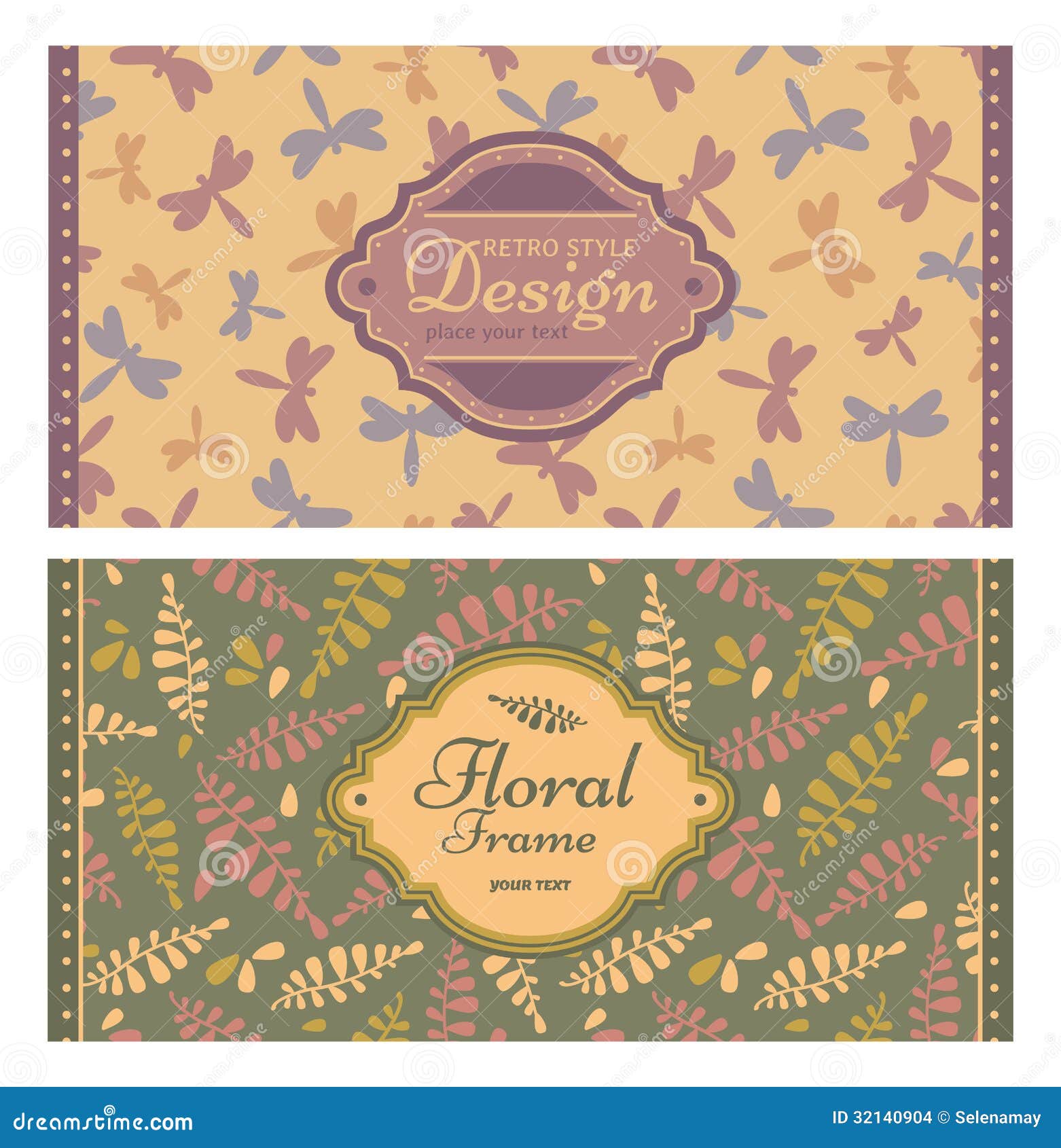 Set of card in retro style stock vector. Illustration of curve - 32140904