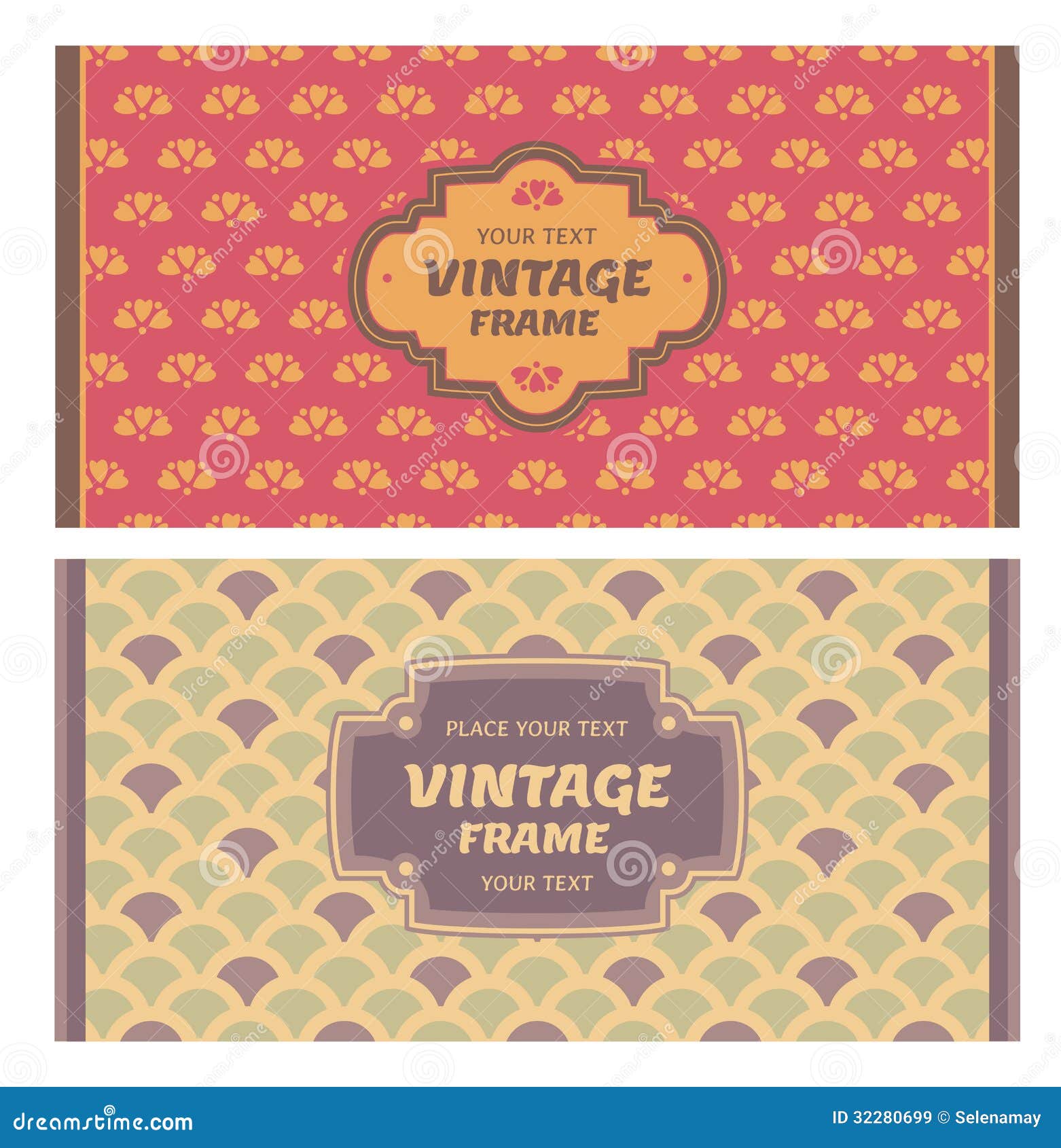 Set of card in retro style stock vector. Illustration of beautiful ...