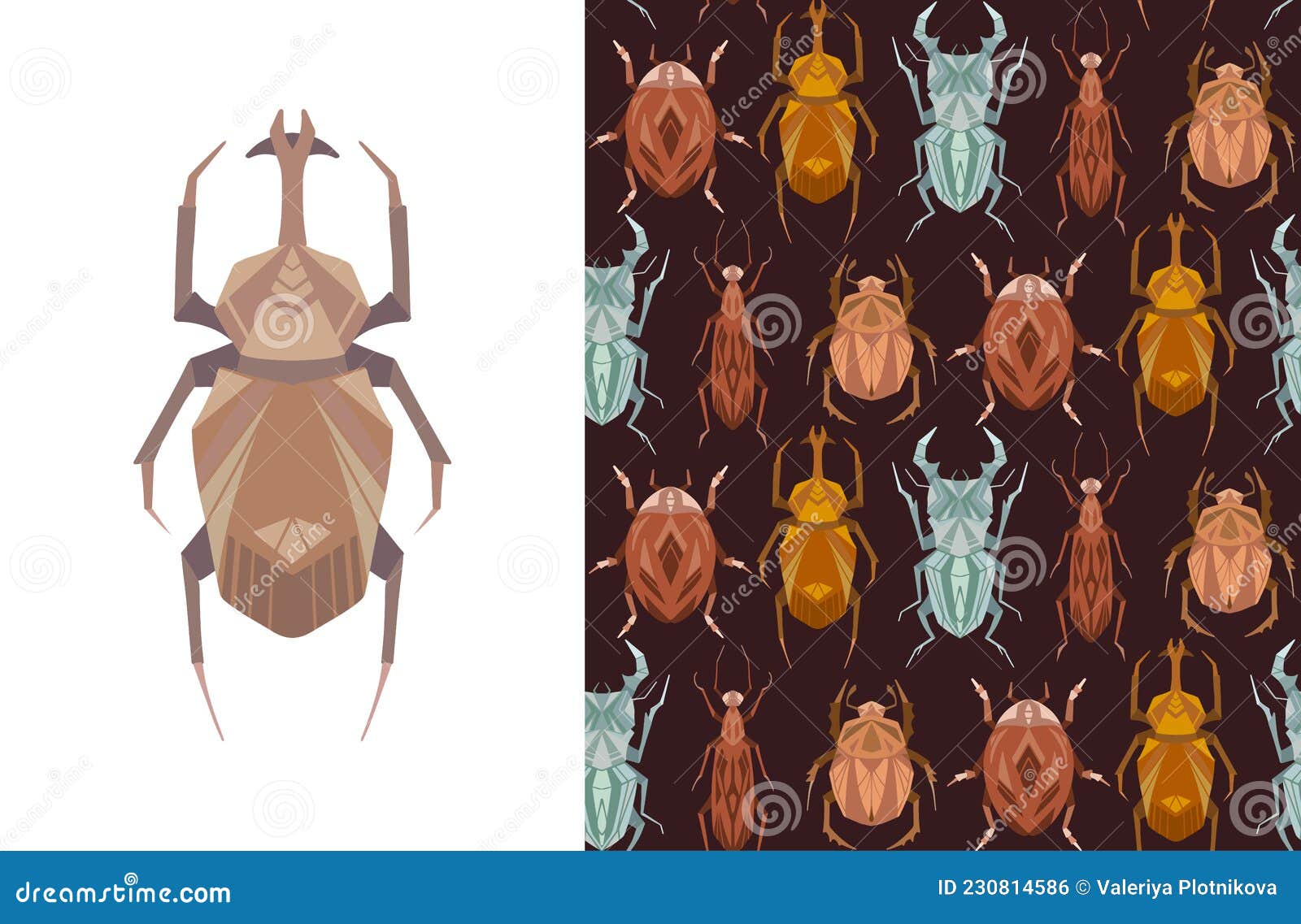 Geometric Insects Set, Bee, Grasshopper, Mosquito, Ant, Bug Vector ...