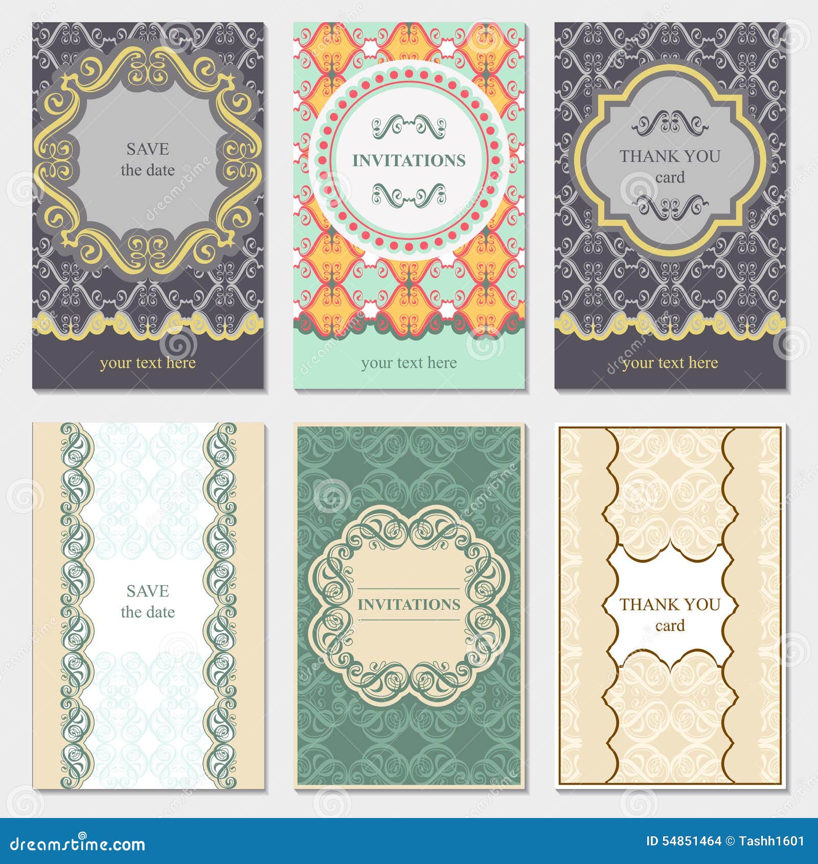 Set of card templates stock illustration. Illustration of brochure ...