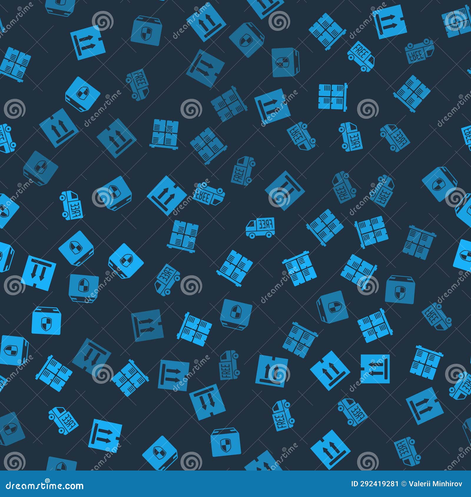 Set Cardboard Box with Traffic, Boxes on Pallet, Free Delivery Service ...