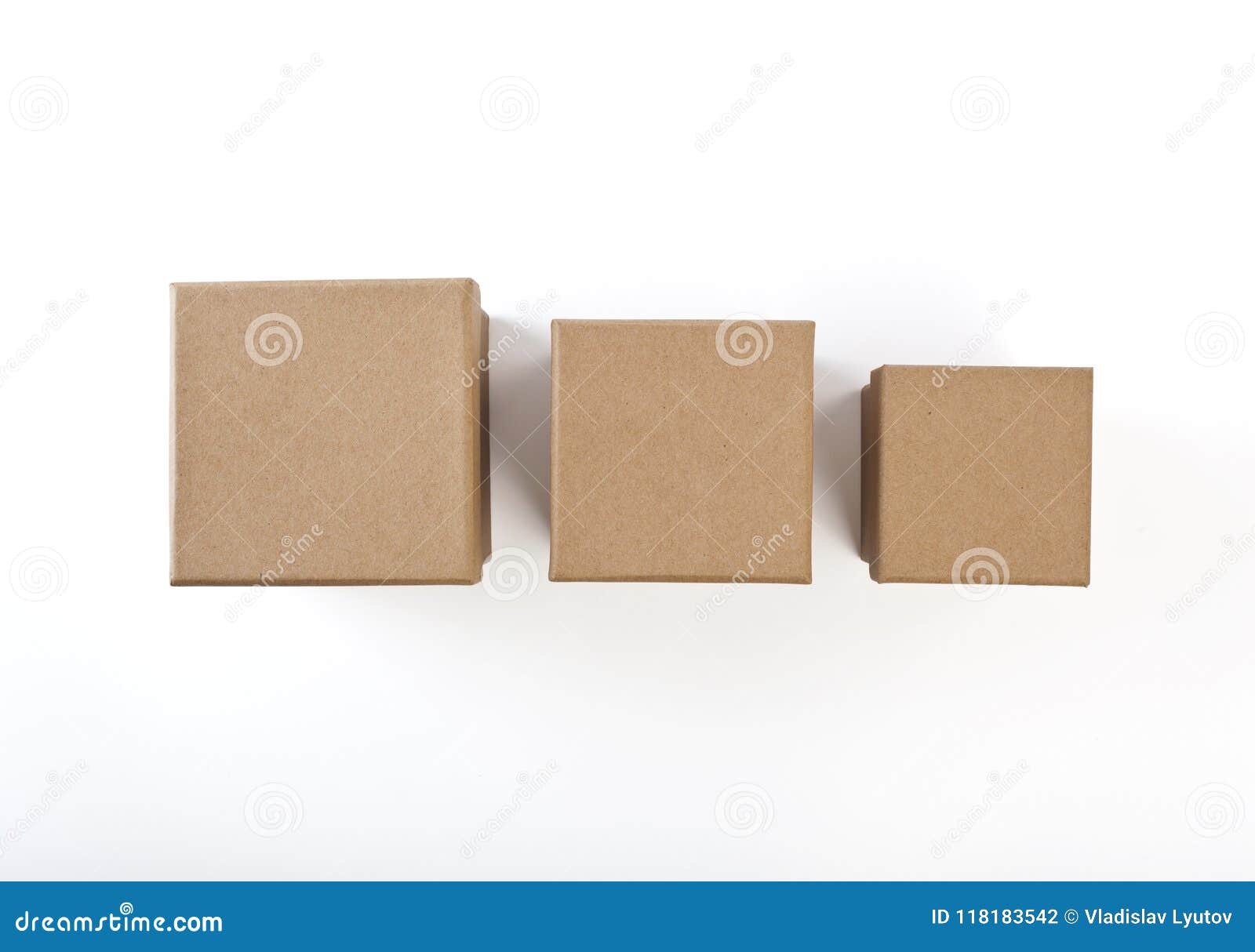 Set of Cardboard Boxes for Packaging Stock Photo - Image of mail, blank ...