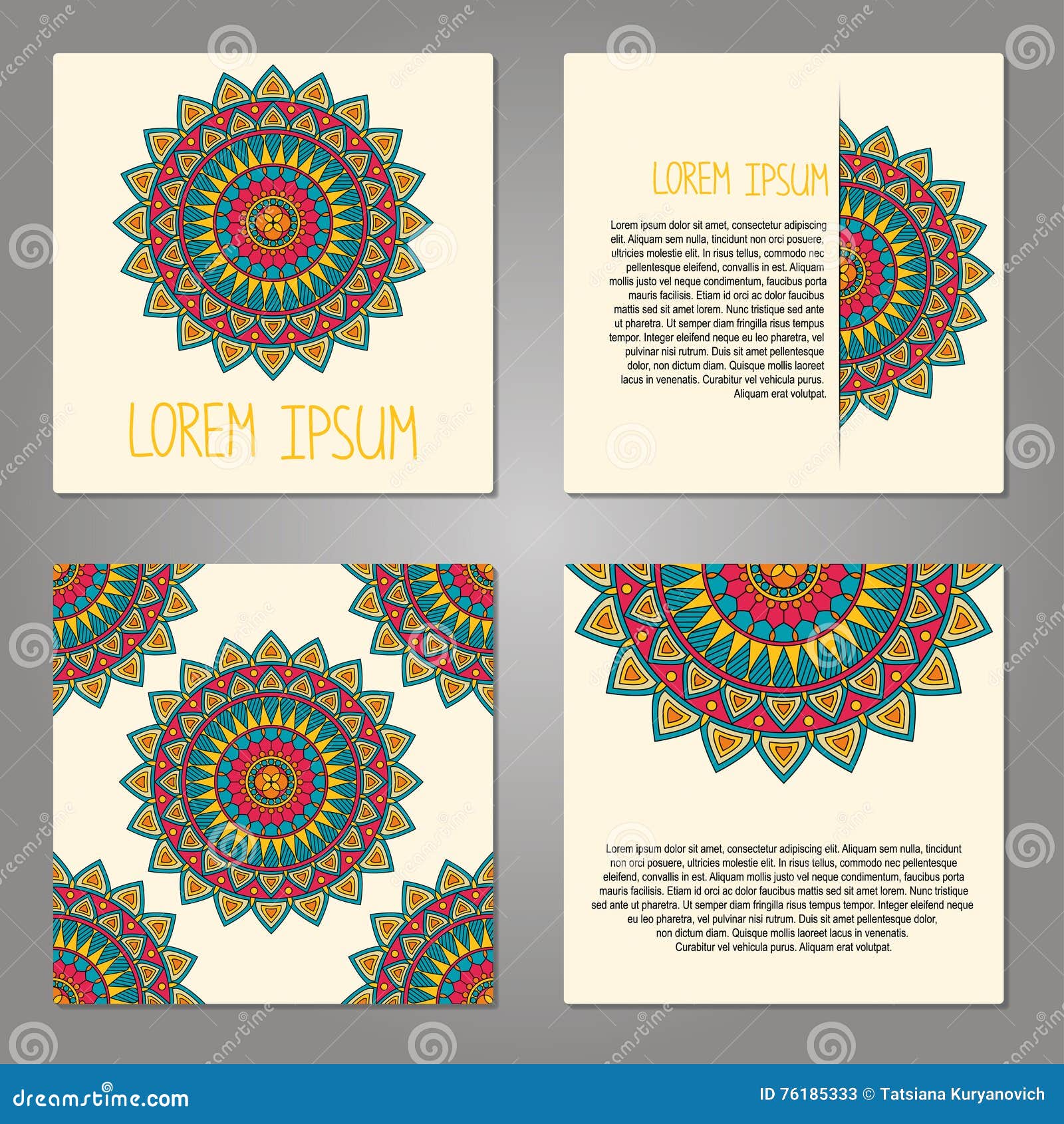 Set of Cards with Decorative Elements, Vector Illustration Stock Vector ...