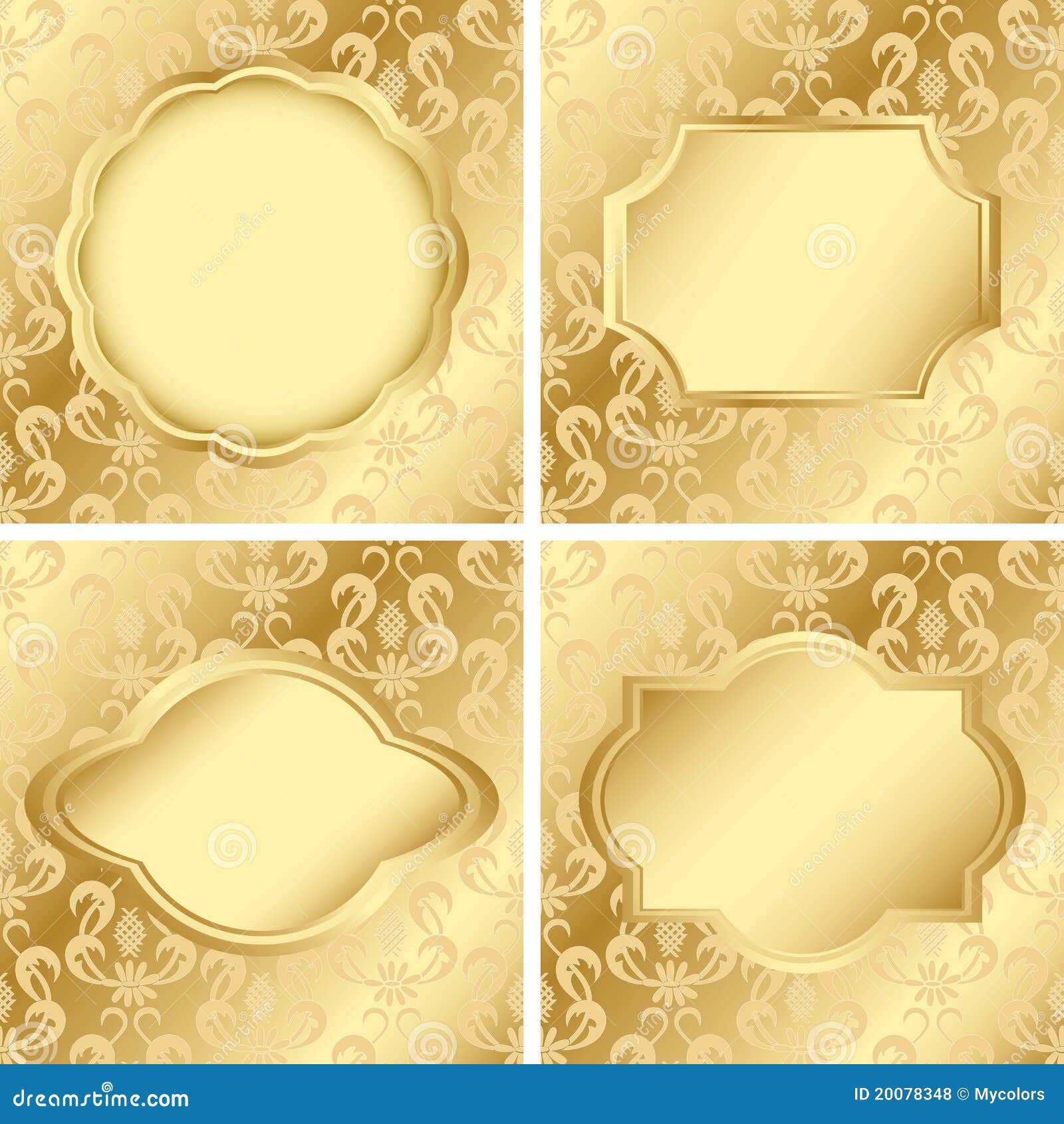 Set of Cards with Golden Texture - Eps Stock Vector - Illustration of ...