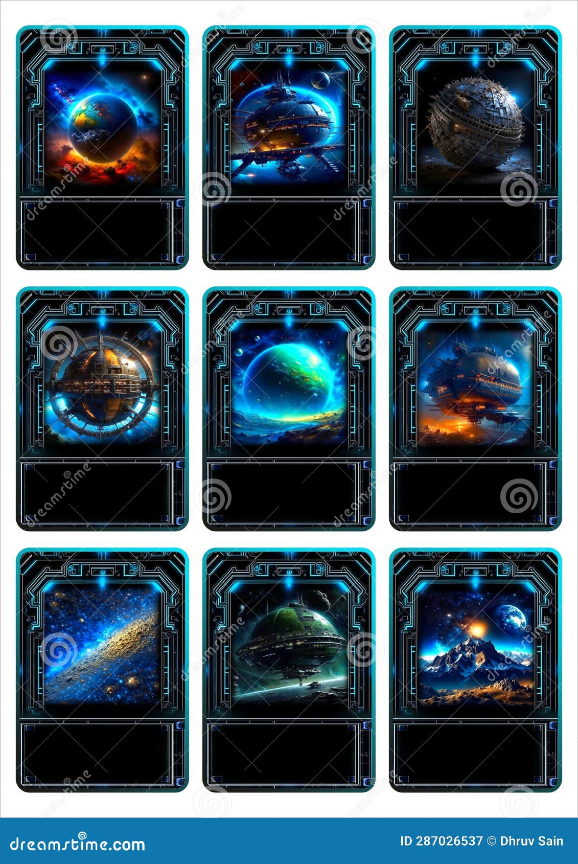 A Set of Cards from the "Space Locations" Category, for a Board Space ...