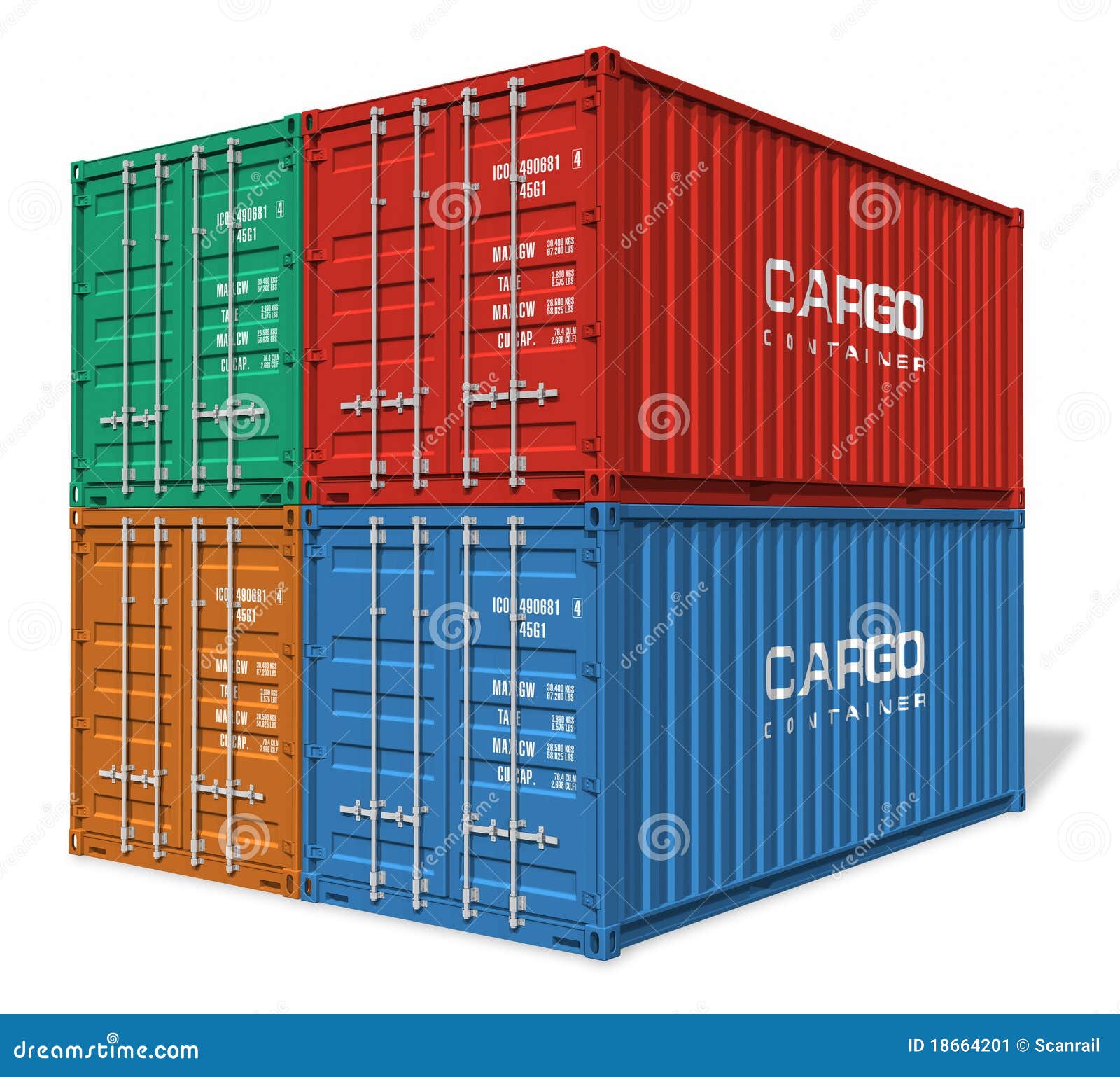 Set of cargo containers stock illustration. Illustration of industrial ...