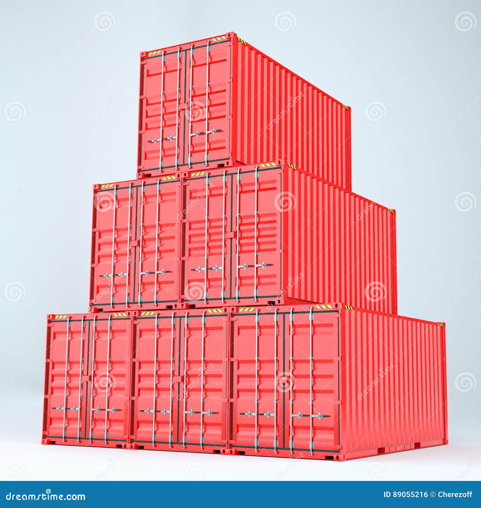 Set of Cargo 3d Container Delivery Stock Illustration - Illustration of ...