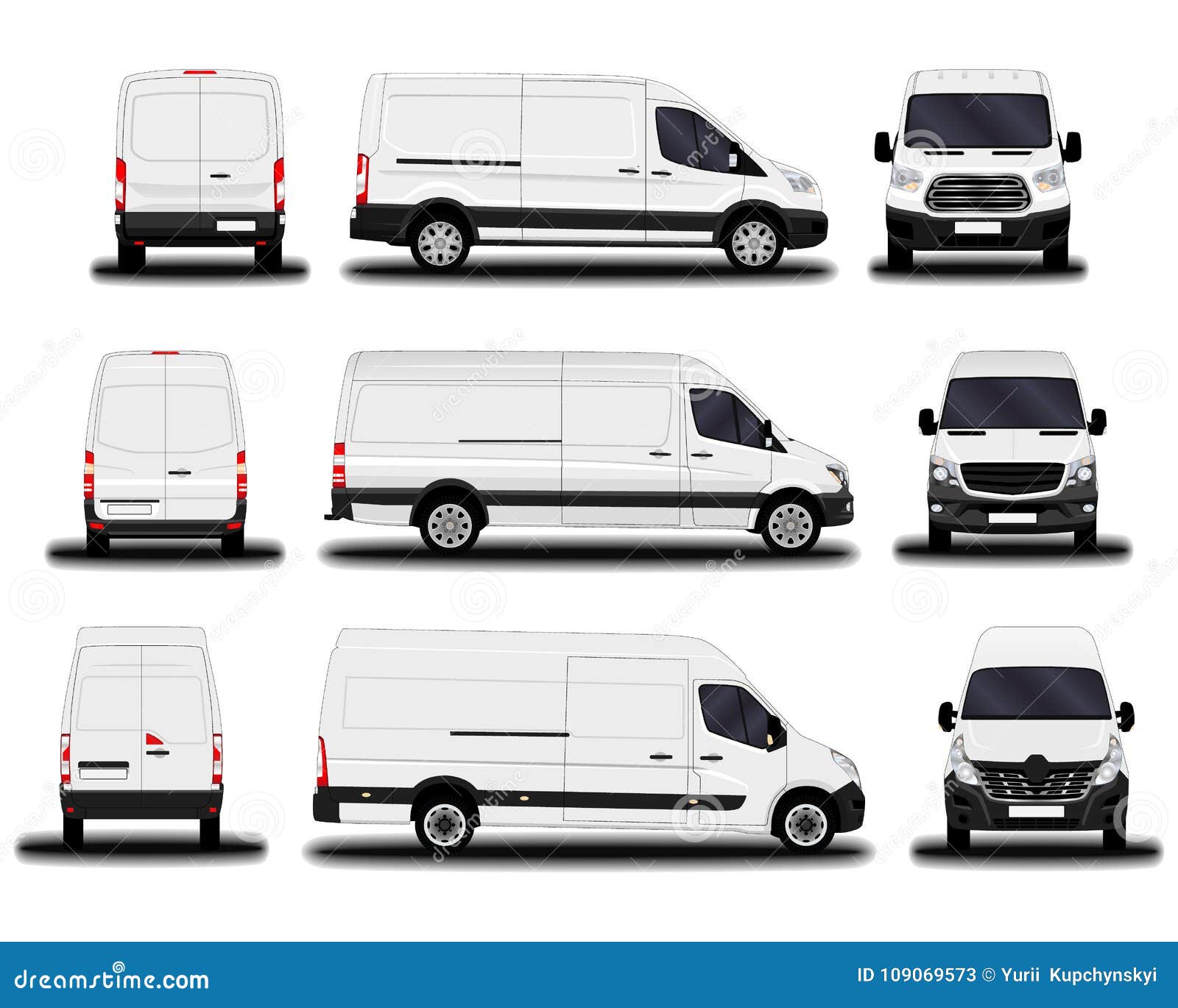 Set Of Cargo Vans. Stock Image | CartoonDealer.com #109069573