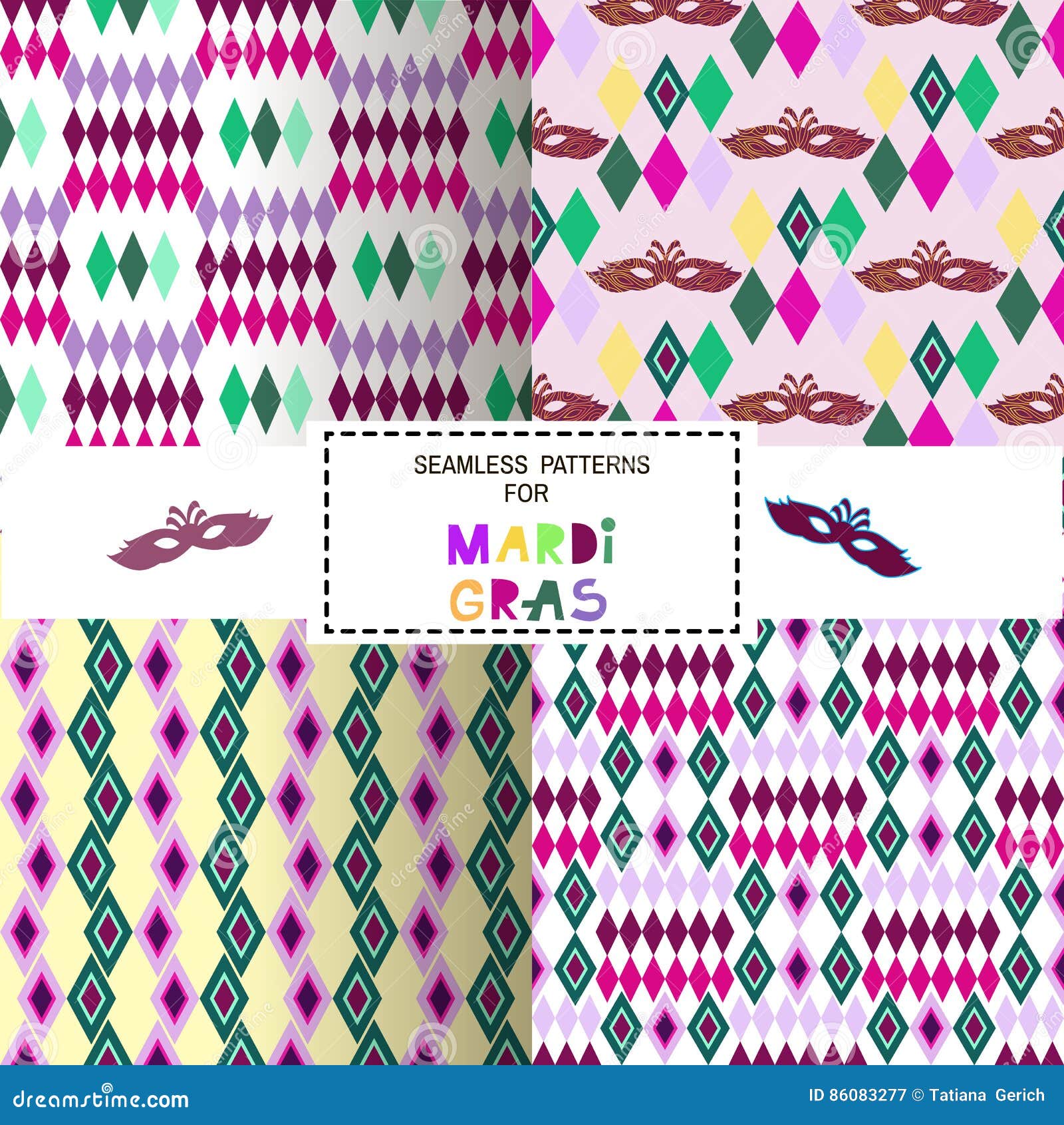 Set of carnival patterns1 stock vector. Illustration of glow - 86083277