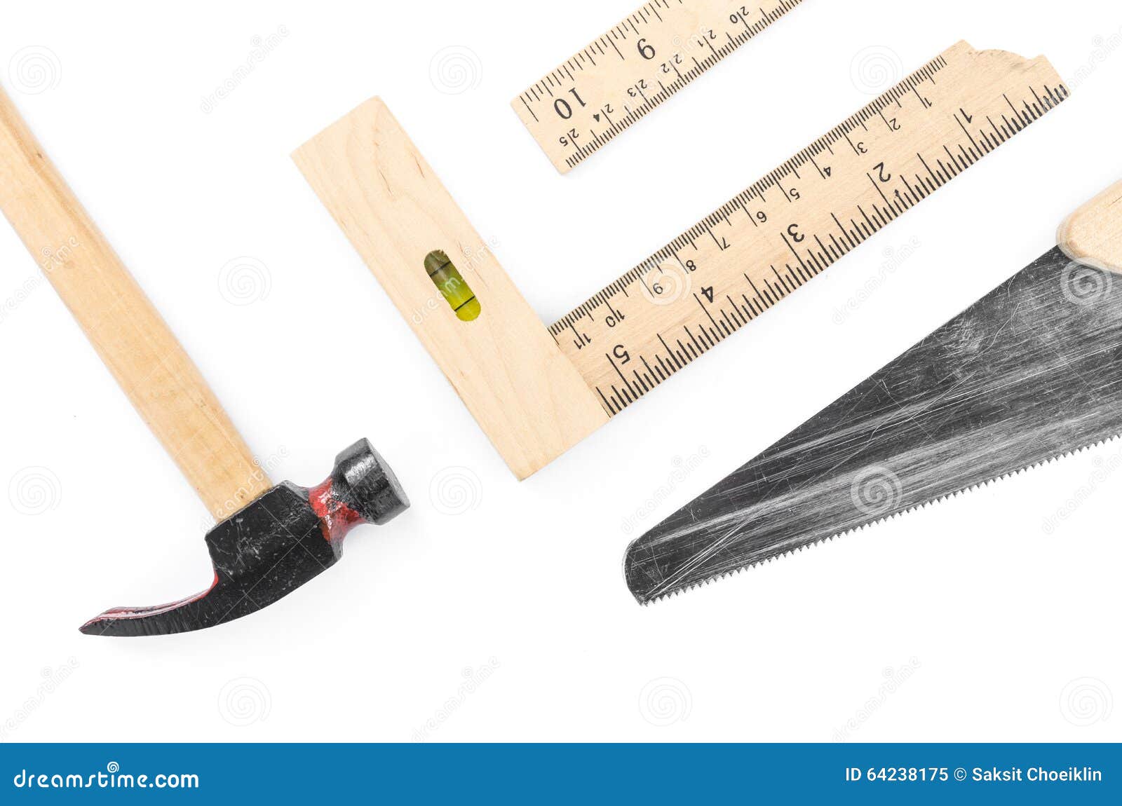 Set of carpenter tools stock image. Image of square, isolated - 64238175