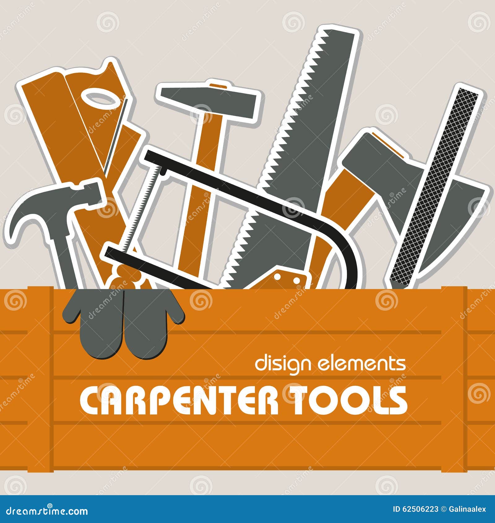 Set of carpentry tools stock vector. Illustration of folding - 62506223