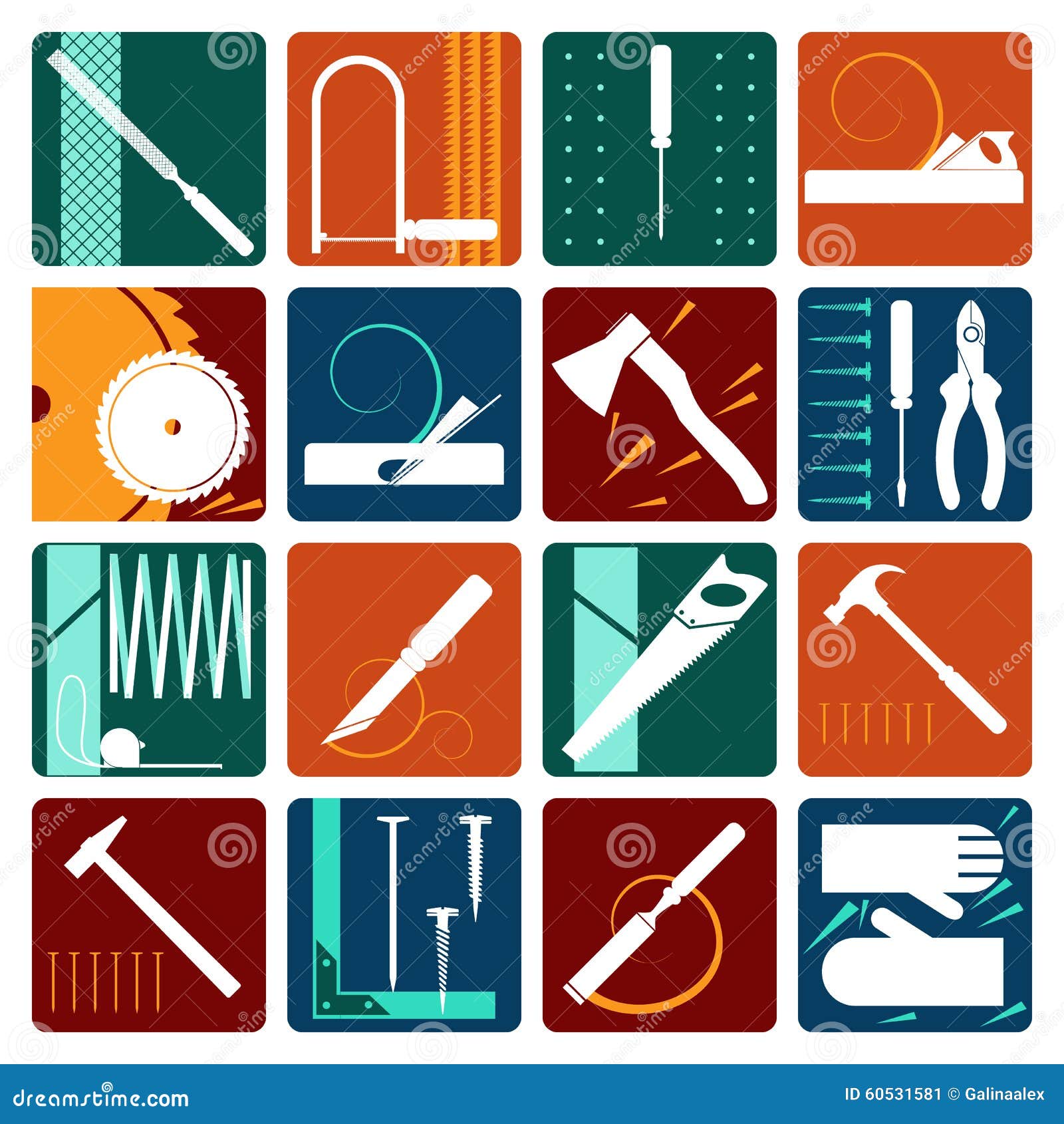 Set of carpentry tools stock vector. Illustration of chisels - 60531581