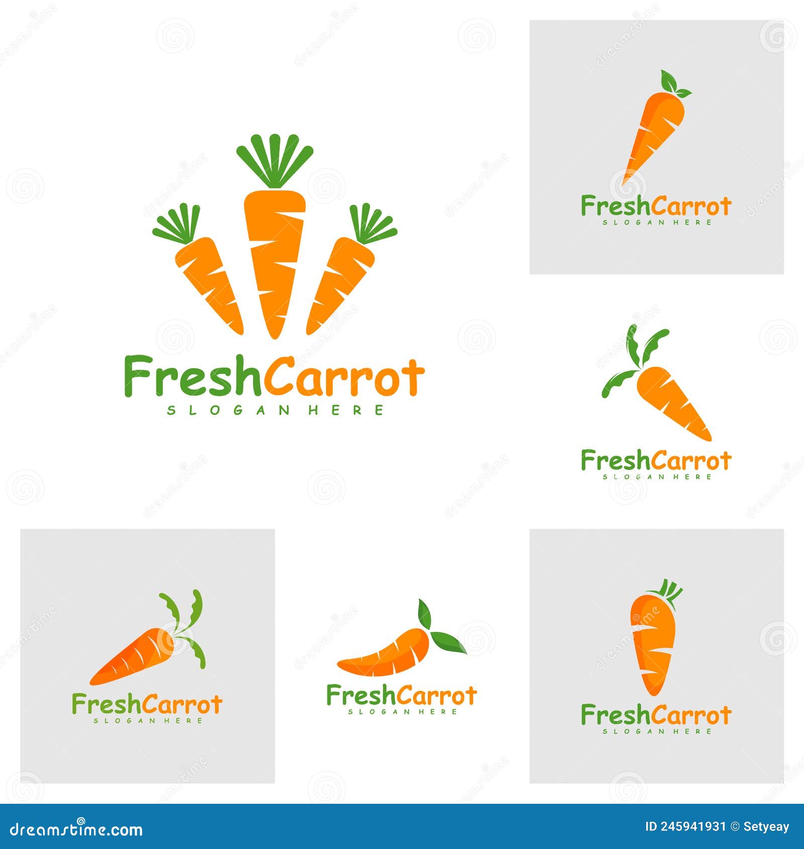Set of Carrot Logo Design Vector, Creative Carrot Logo Design Template ...