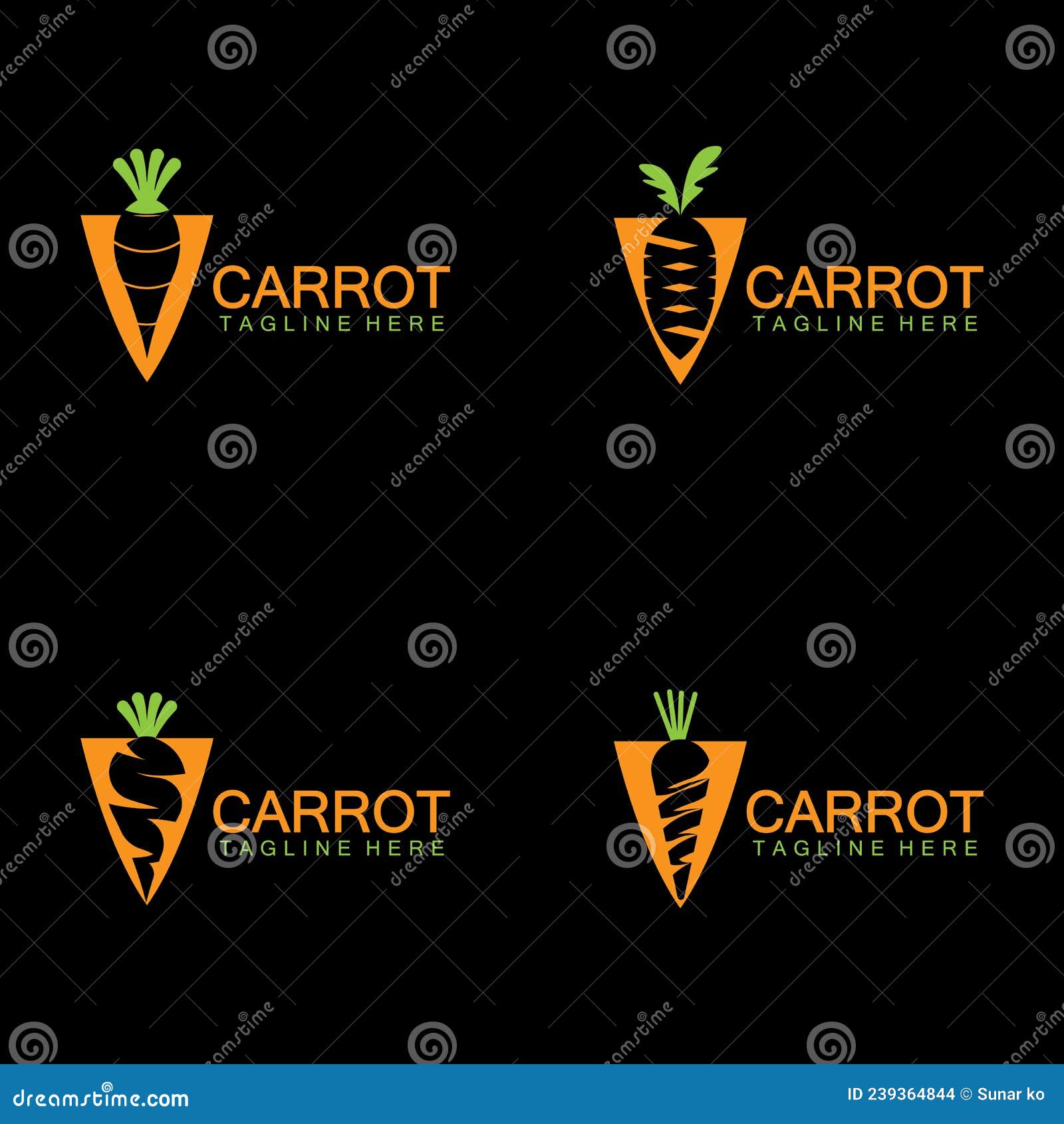 Set Carrot Logo Vector Icon Illustration Design Template Stock Illustration - Illustration of ...