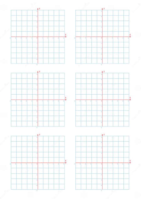 A Set of Cartesian Coordinate Systems on Blue Graph Paper with C Stock ...