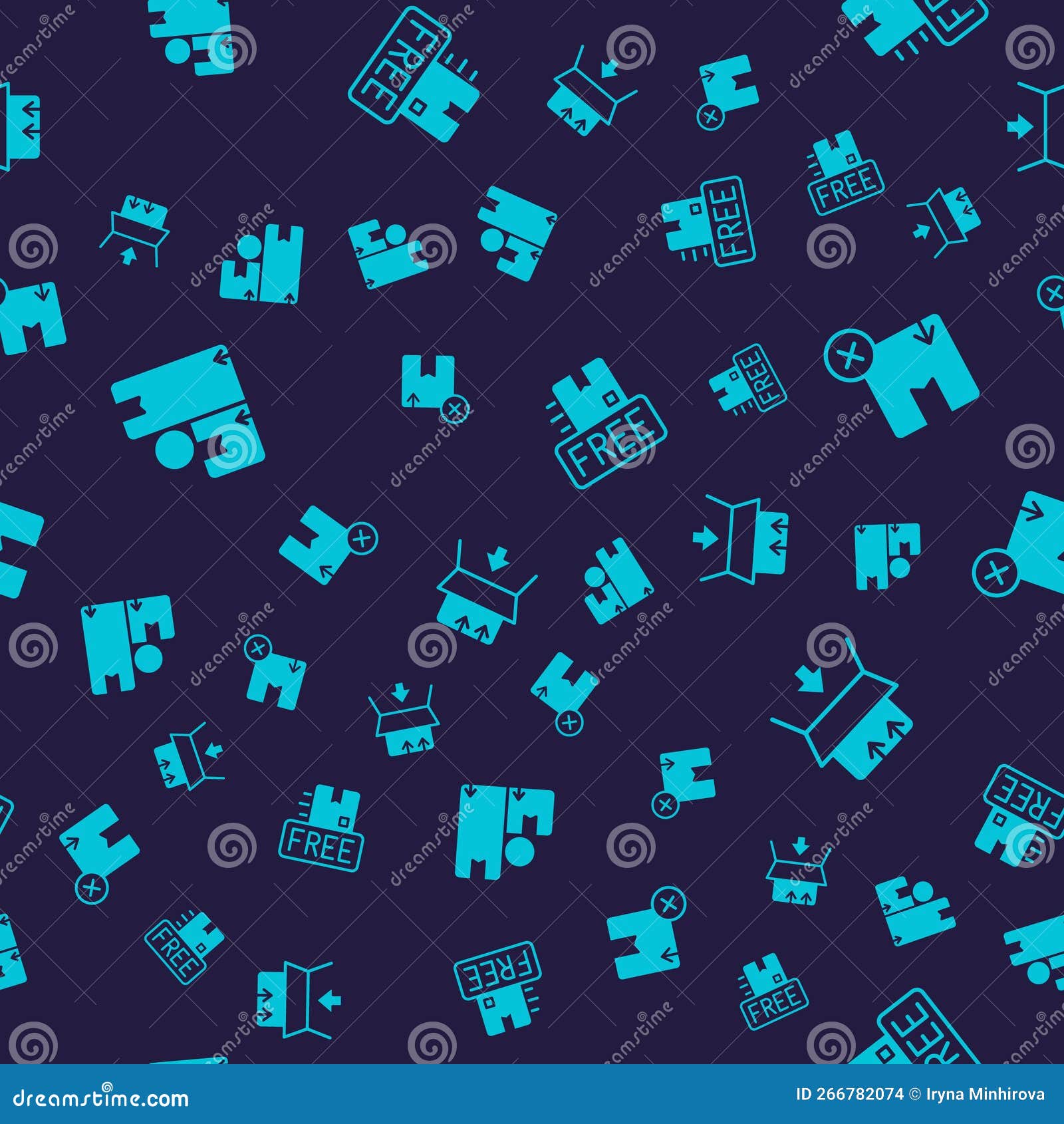 Set Carton Cardboard Box, Cardboard with Free Symbol and on Seamless ...