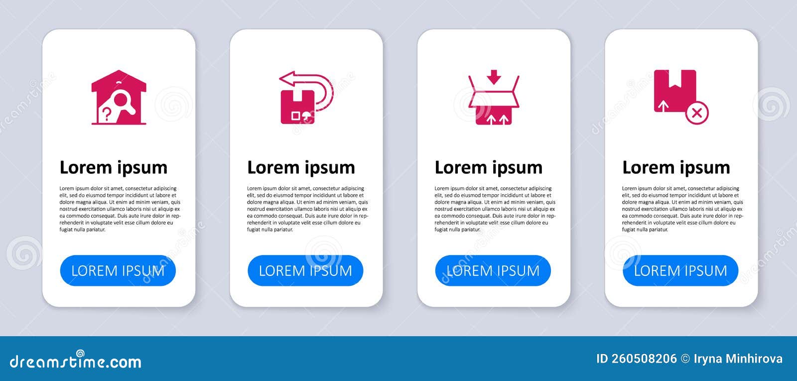 Set Carton Cardboard Box, Return and Warehouse Check. Business ...