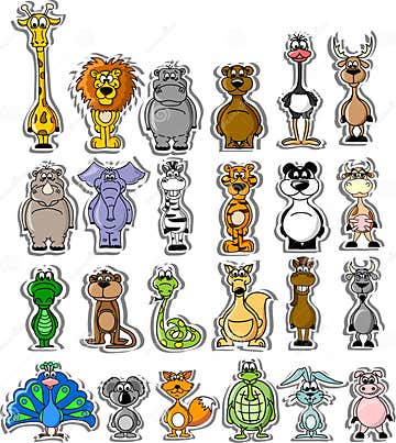 Set of Cartoon Animals,vector Stock Vector - Illustration of kids ...
