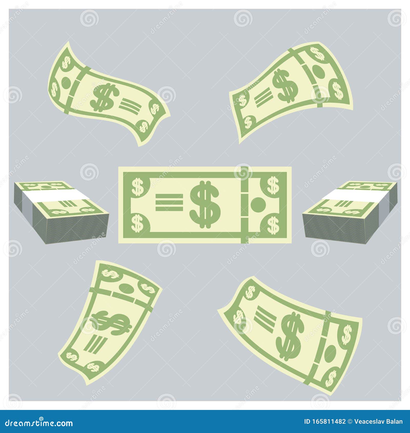 Cartoon Banknotes Thai Currency One Trousand Baht. Royalty-Free Stock ...