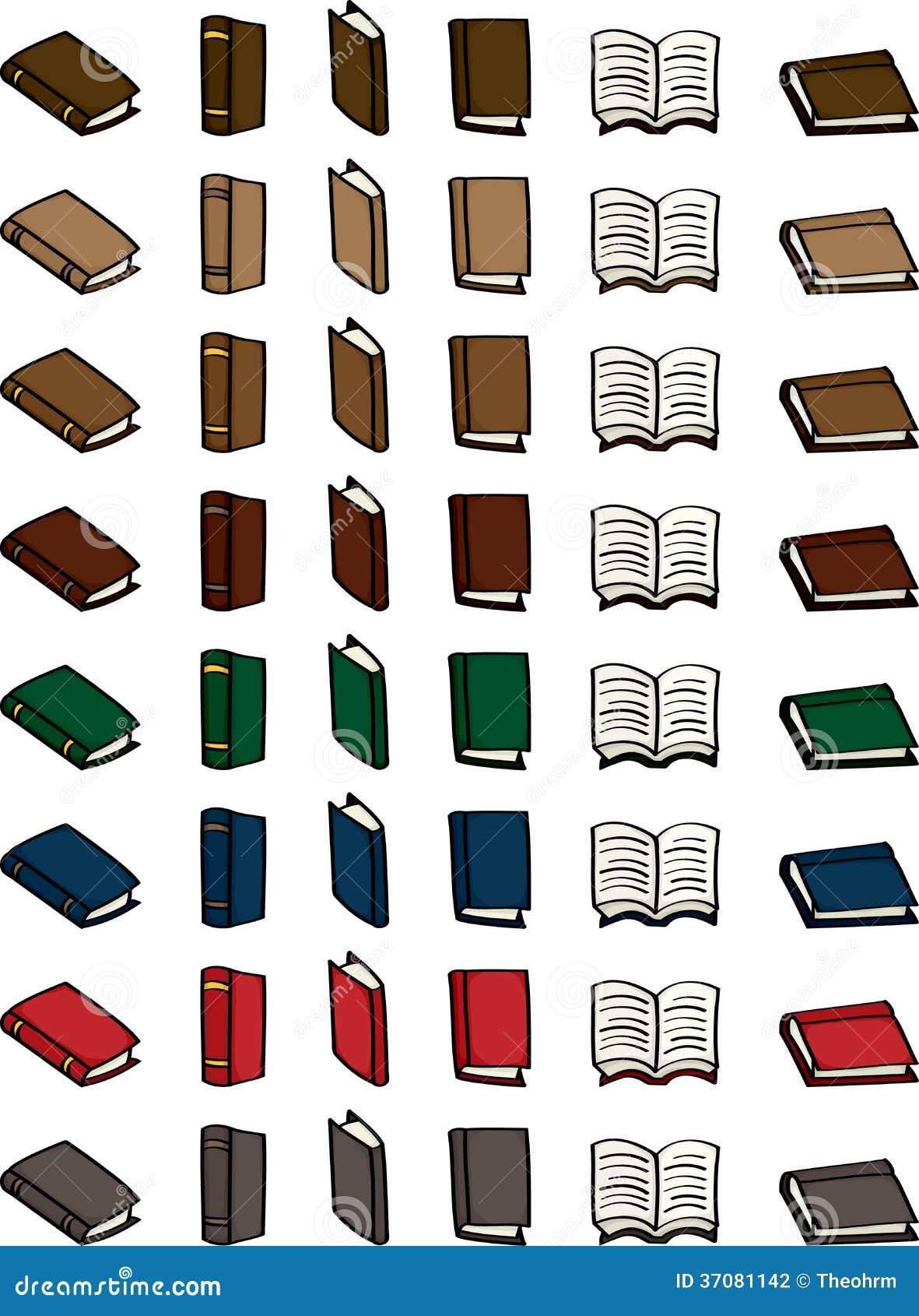 Set of Cartoon Books stock vector. Illustration of oxblood - 37081142