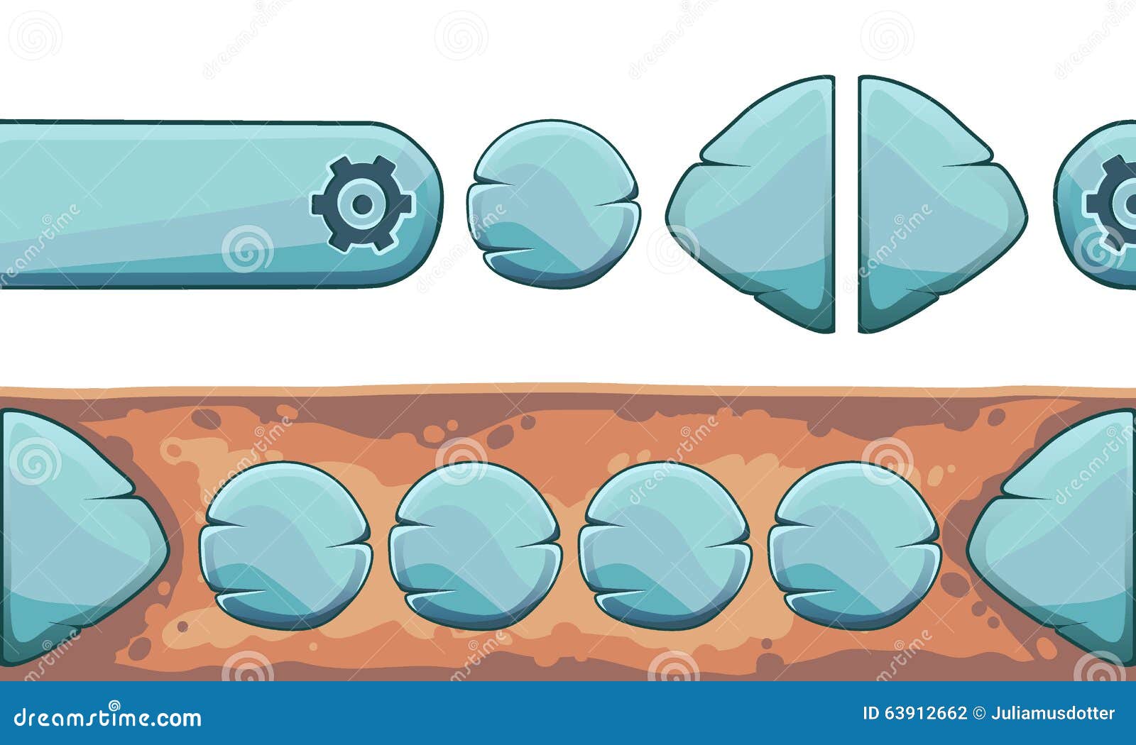 Set Of Cartoon Buttons For Casual Games. Graphic User Interface, Vector ...