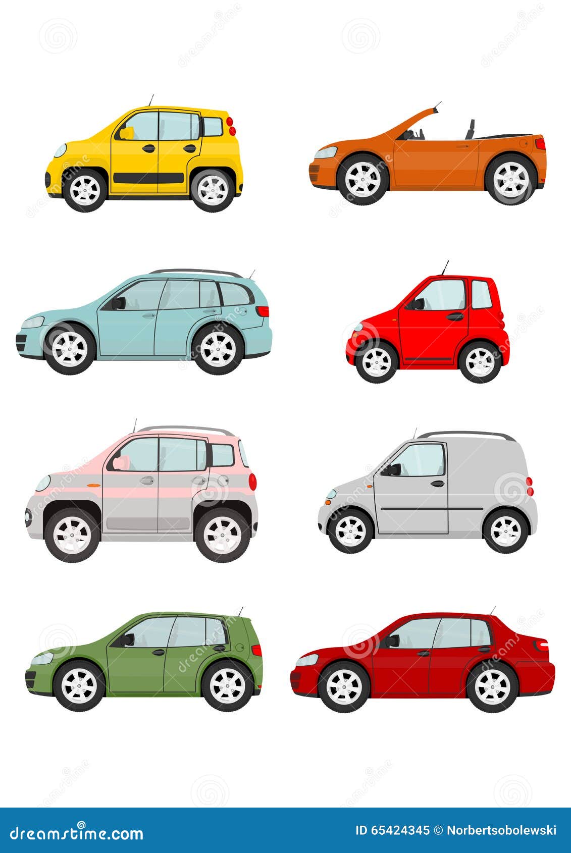 Cartoon Cars Coloring Pages Set Vector Illustration | CartoonDealer.com ...
