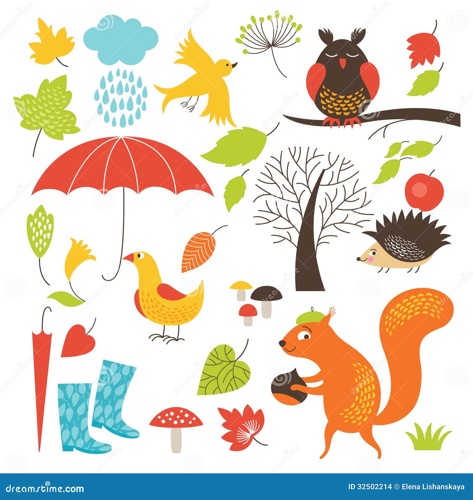 Autumn Elements, Thanksgiving English Vocabulary Learning Printable ...