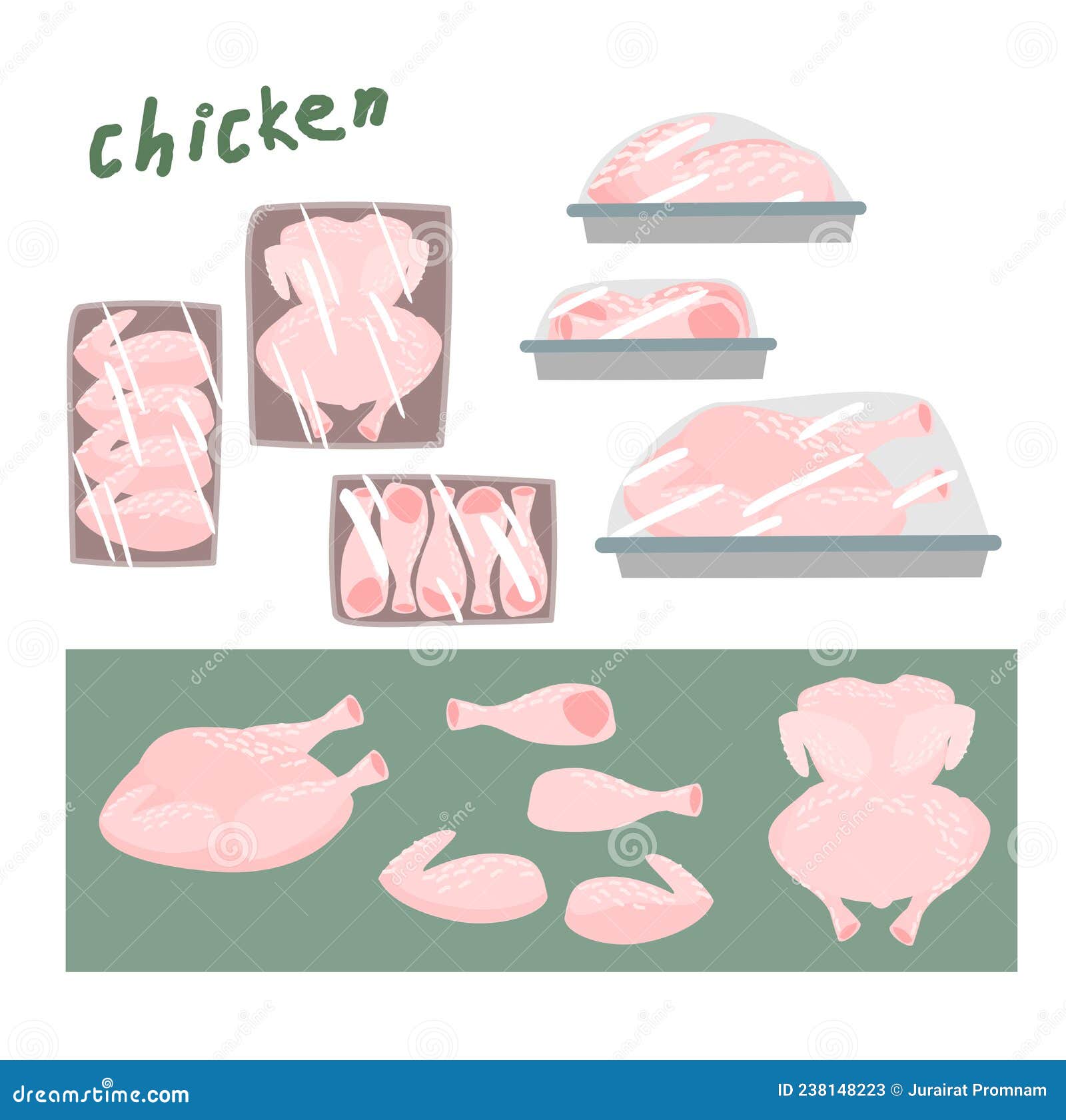 Cartoon Chicken Page on Background. Stock Vector - Illustration of ...