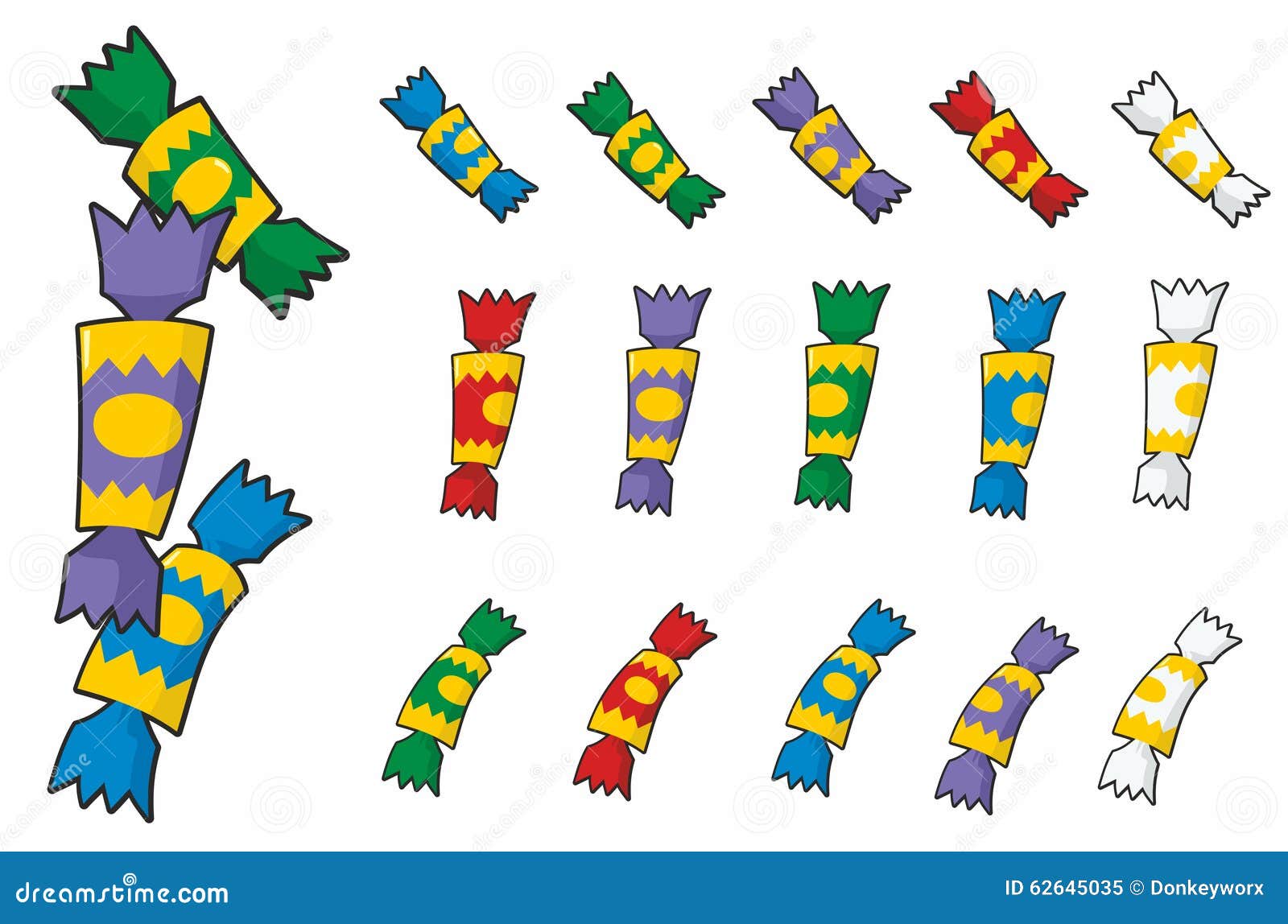 Set of Cartoon Christmas Crackers Stock Vector - Illustration of ...