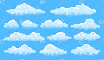 Set of cartoon clouds stock vector. Illustration of cartoon - 140661619
