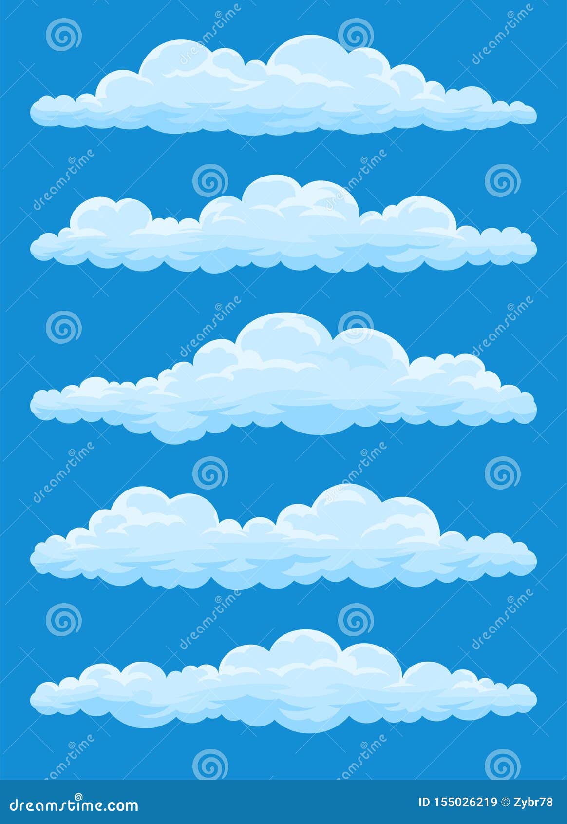 Set of cartoon clouds stock vector. Illustration of collection - 155026219
