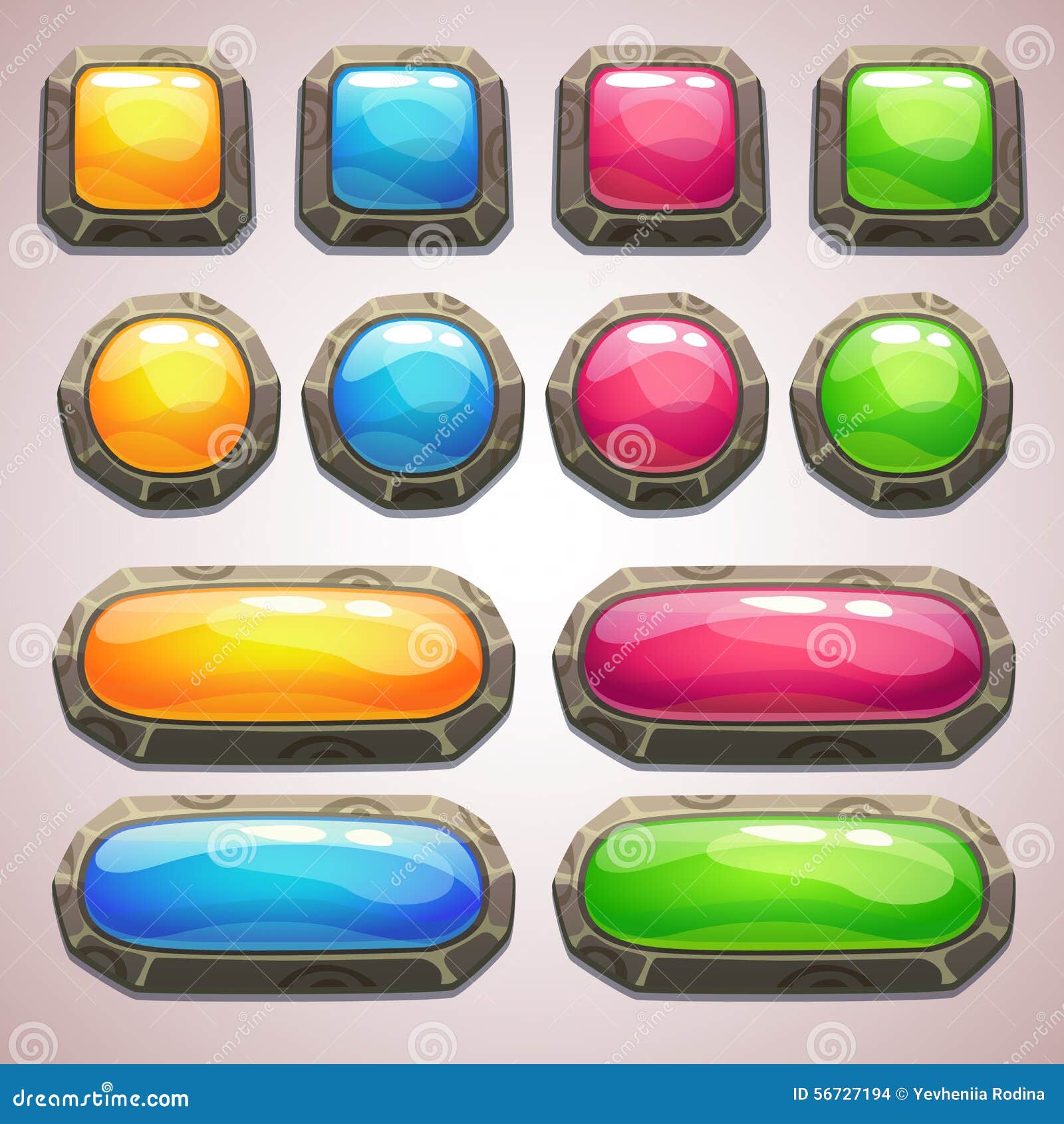 Set Cartoon Buttons Stock Illustrations – 7,297 Set Cartoon Buttons ...