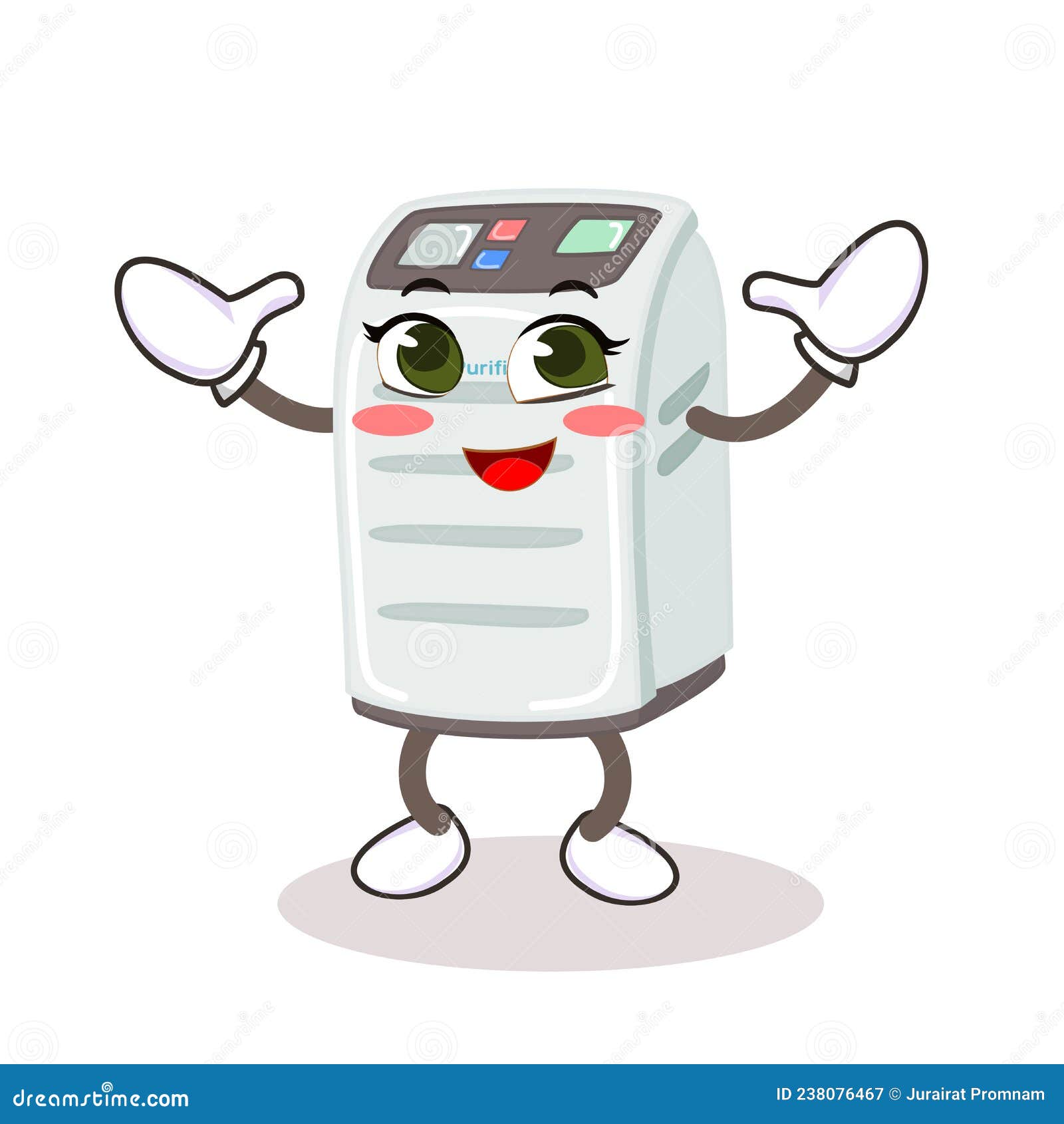 Cartoon Cute Air Purifier Vector. Stock Vector - Illustration of dish ...