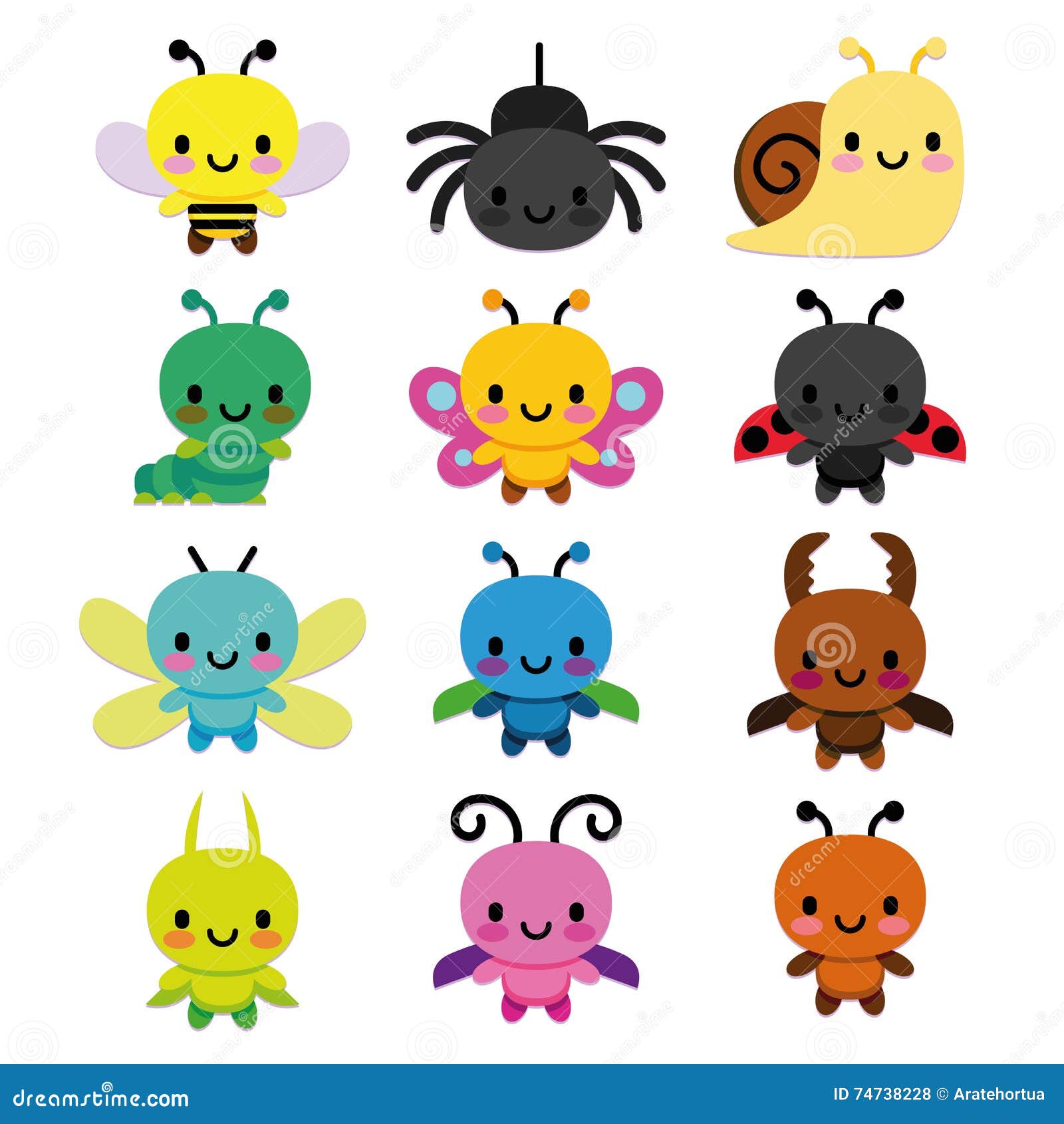 Set of Cartoon Cute Bugs Isolated Stock Illustration - Illustration of ... Set of Cartoon Cute Bugs Isolated Stock Illustration - Illustration of ...