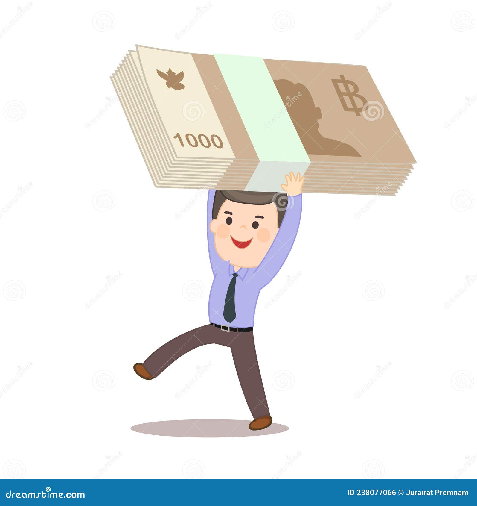 Cartoon Cute Money Character Vector. Stock Illustration - Illustration ...
