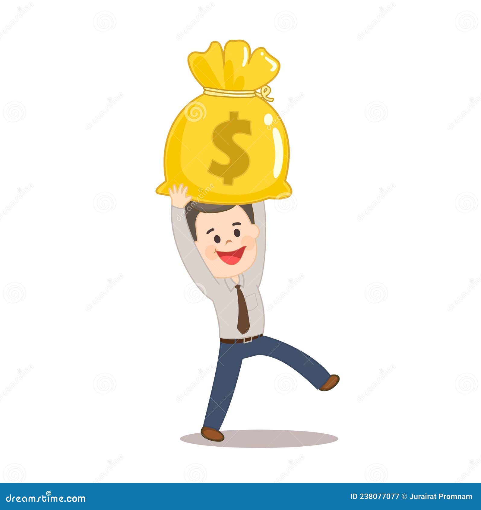 Cartoon Cute Money Character Vector. Stock Illustration - Illustration ...