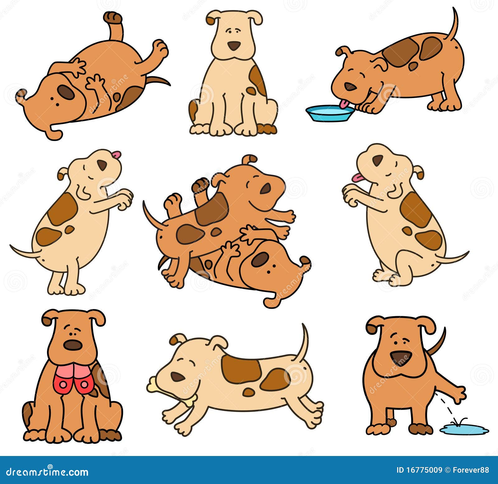 Set Of Cartoon Dogs Royalty Free Stock Images - Image: 16775009