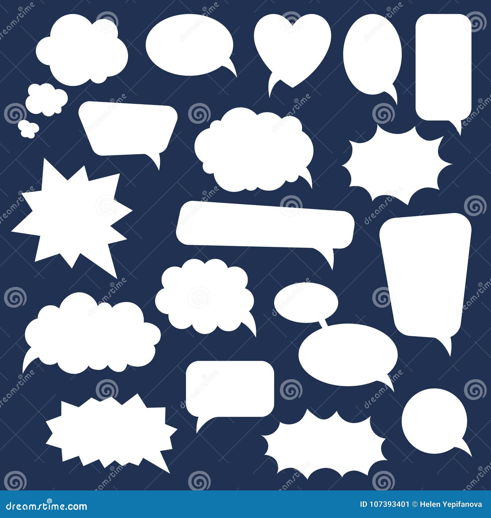 Set of Cartoon Doodle Speech Bubbles. Template for Advertising, Comics ...