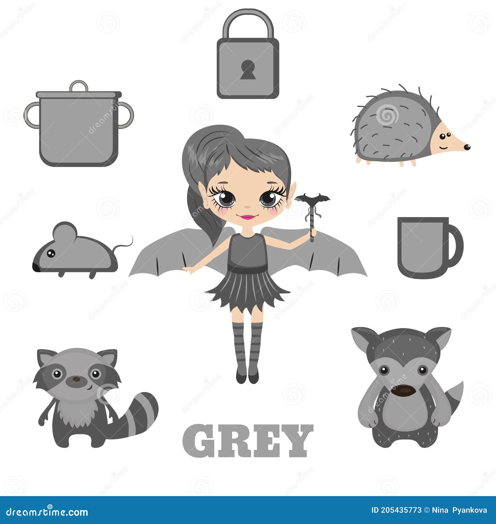 Set of Cartoon Fairies Characters Stock Illustration - Illustration of ...