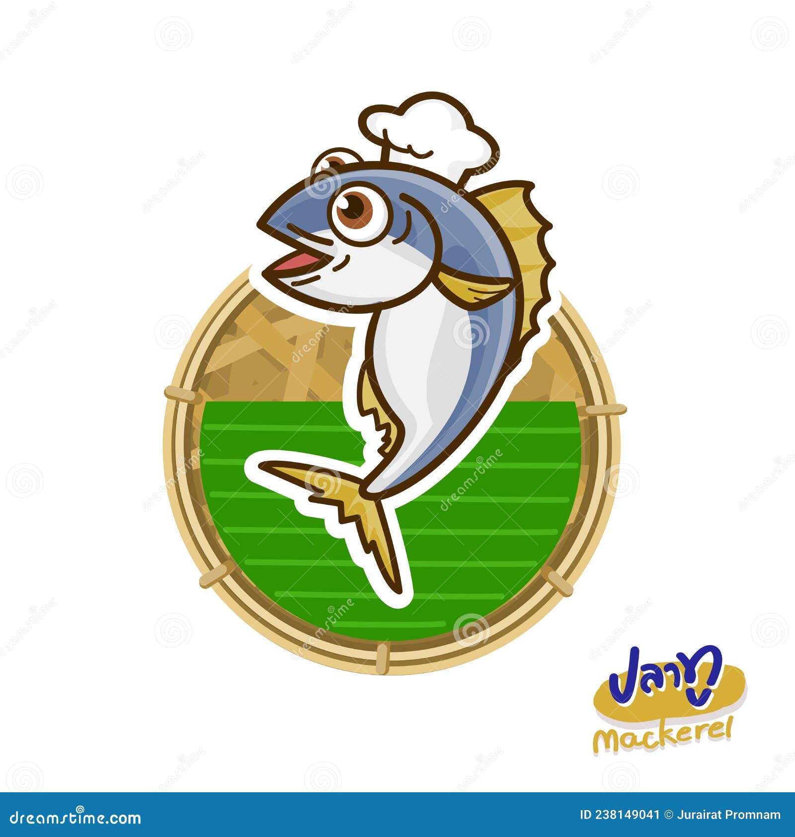 Cartoon Mackerel Vector On Background. | CartoonDealer.com #238149039