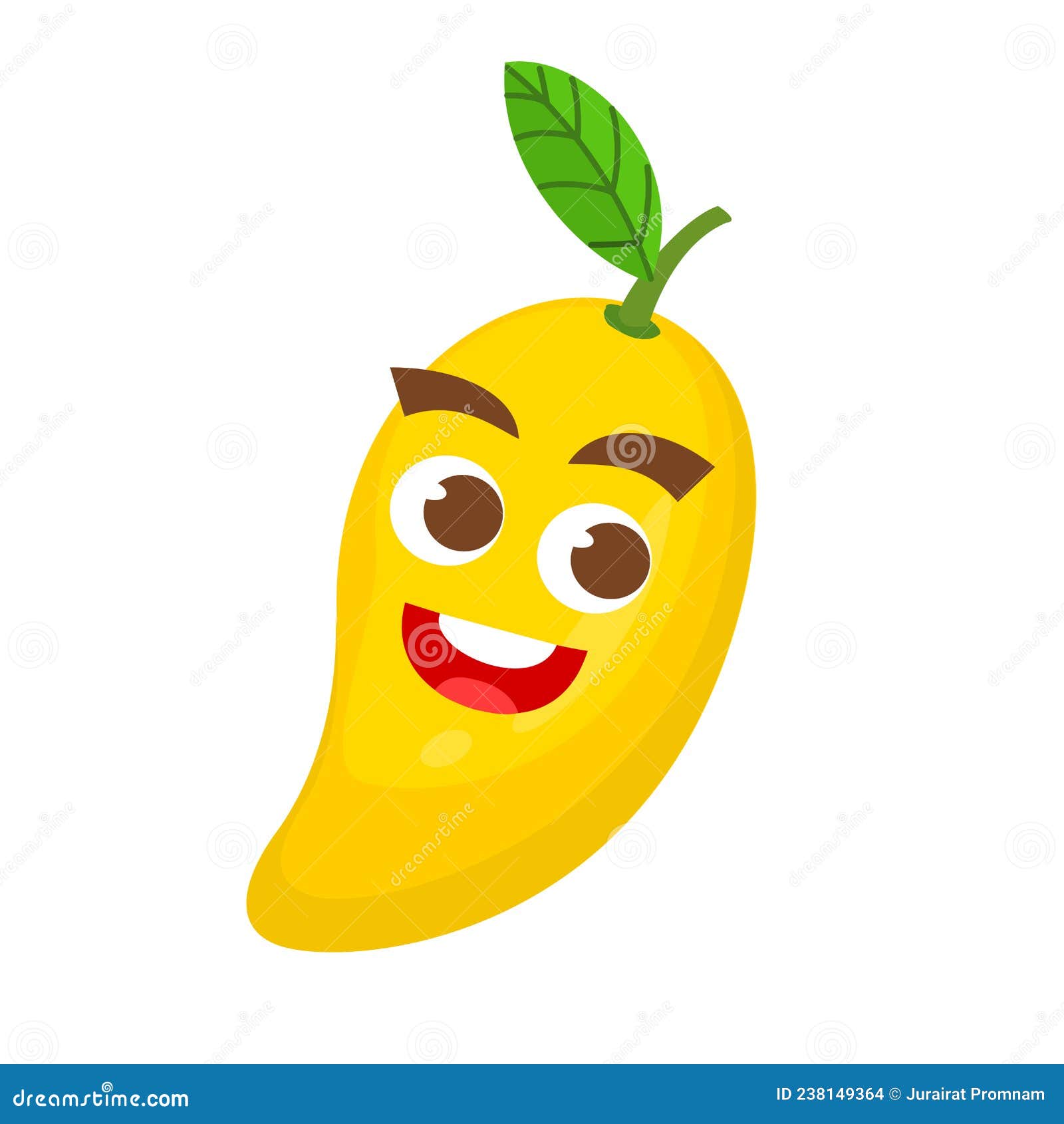 Cartoon Mango Characters Vector on Background. Stock Vector ...