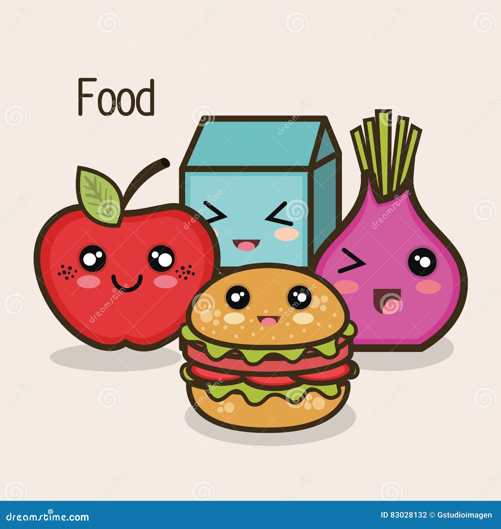 Set cartoon food design stock illustration. Illustration of fast - 83028132