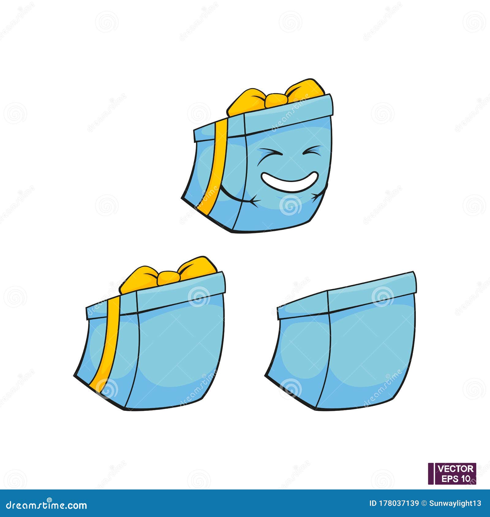 Set of cartoon gift boxes stock illustration. Illustration of greeting ...