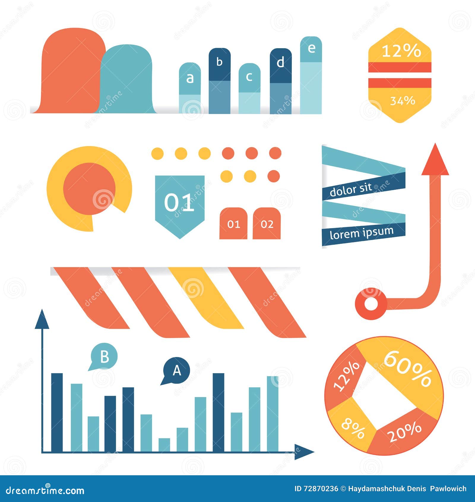 Set Cartoon Graph, Diagram, Graphic, Vector, Chart, and Business Stock ...
