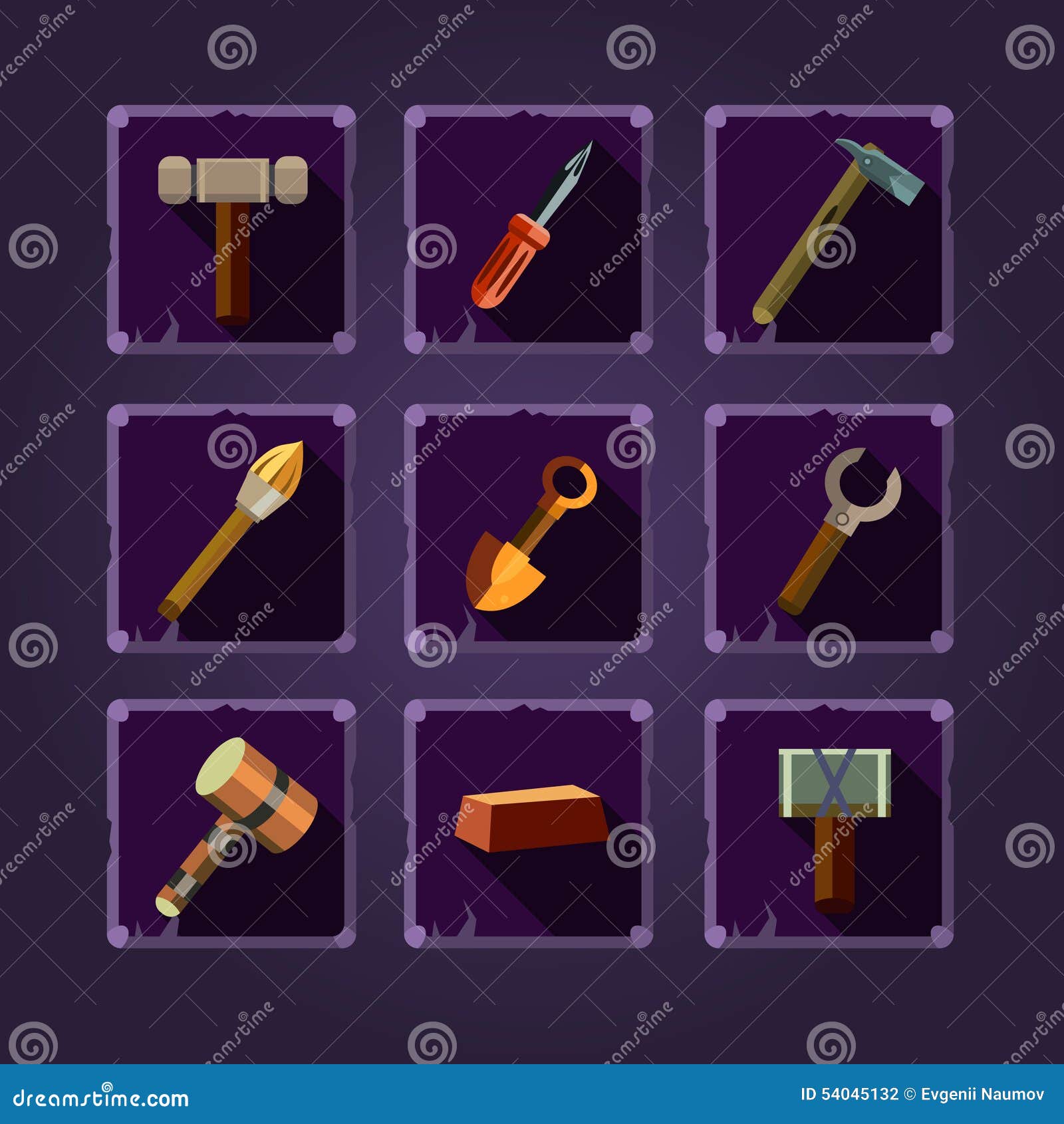 Set of Cartoon Hand Tools. Vector Stock Vector - Illustration of build ...