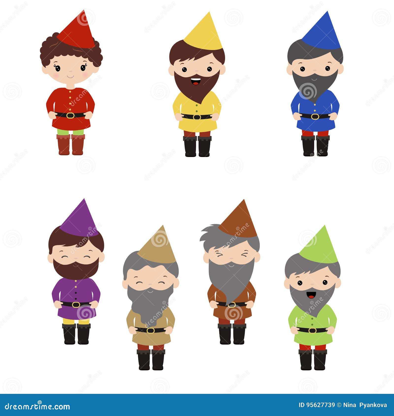 Set Of Cartoon Happy Dwarf. | CartoonDealer.com #95627739