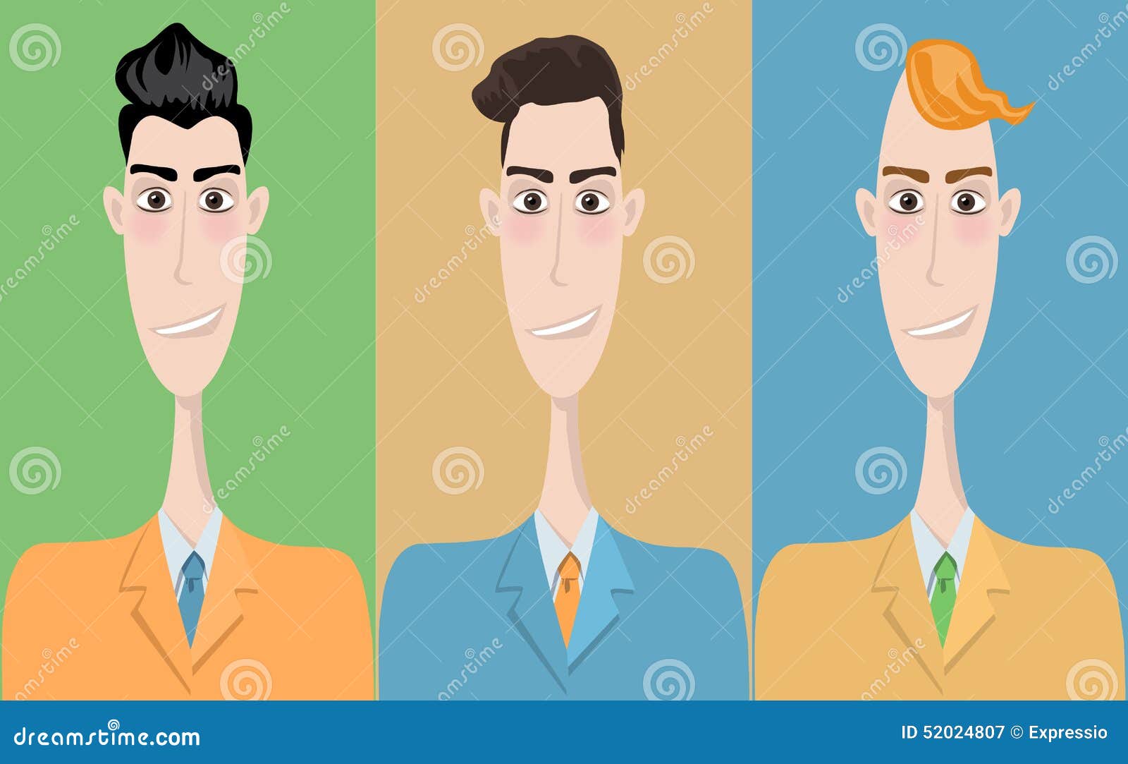 Set of Cartoon Icons, Office Style. Guys Stock Vector - Illustration of ...