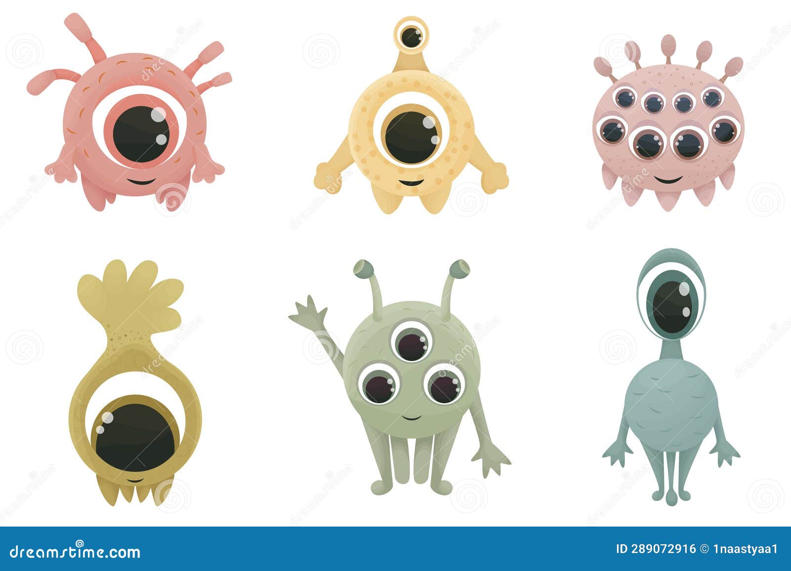 Set of Cartoon Illustrations Theme Space Stock Vector - Illustration of ...