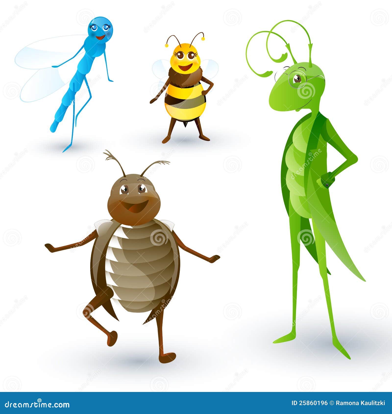 Set with Cartoon Insects stock illustration. Illustration of cute ...