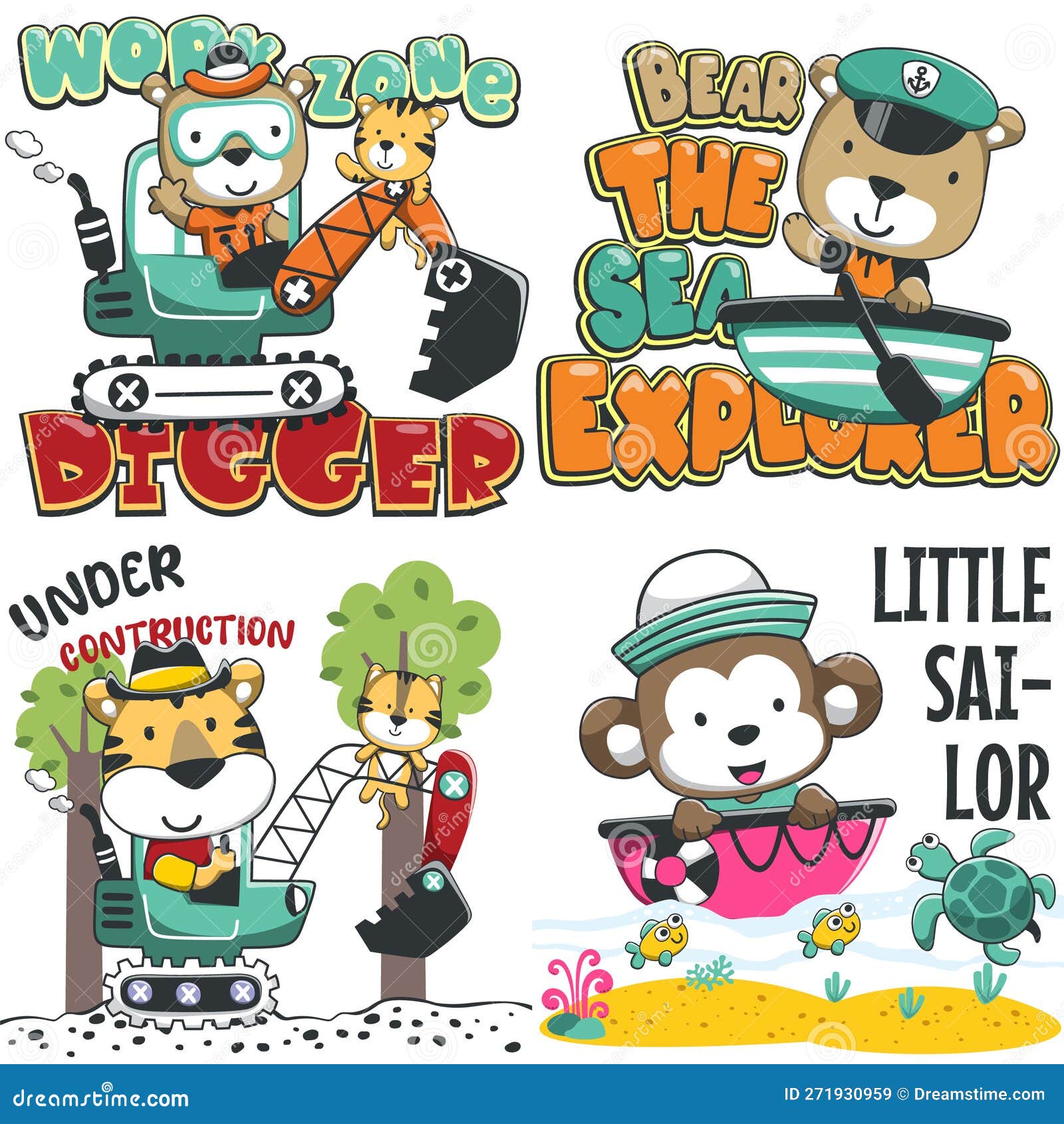 Monkey Builder Mascot Cartoon Vector Illustration | CartoonDealer.com ...